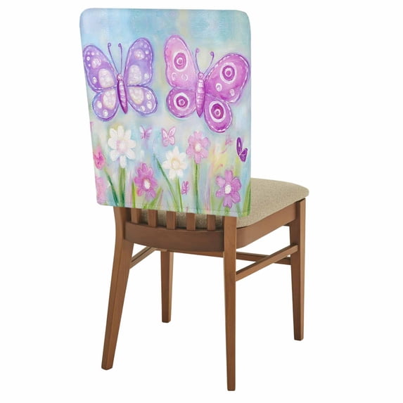 Boho Butterfly Chair Back Covers Set of 8 Wildflowers Grass Floral ...