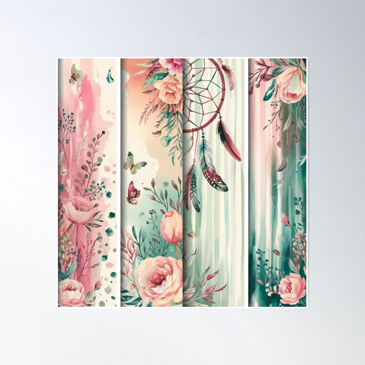 Boho Butterfly Flowers Png Design, Boho Wildflowers Png Files, Flowers ...