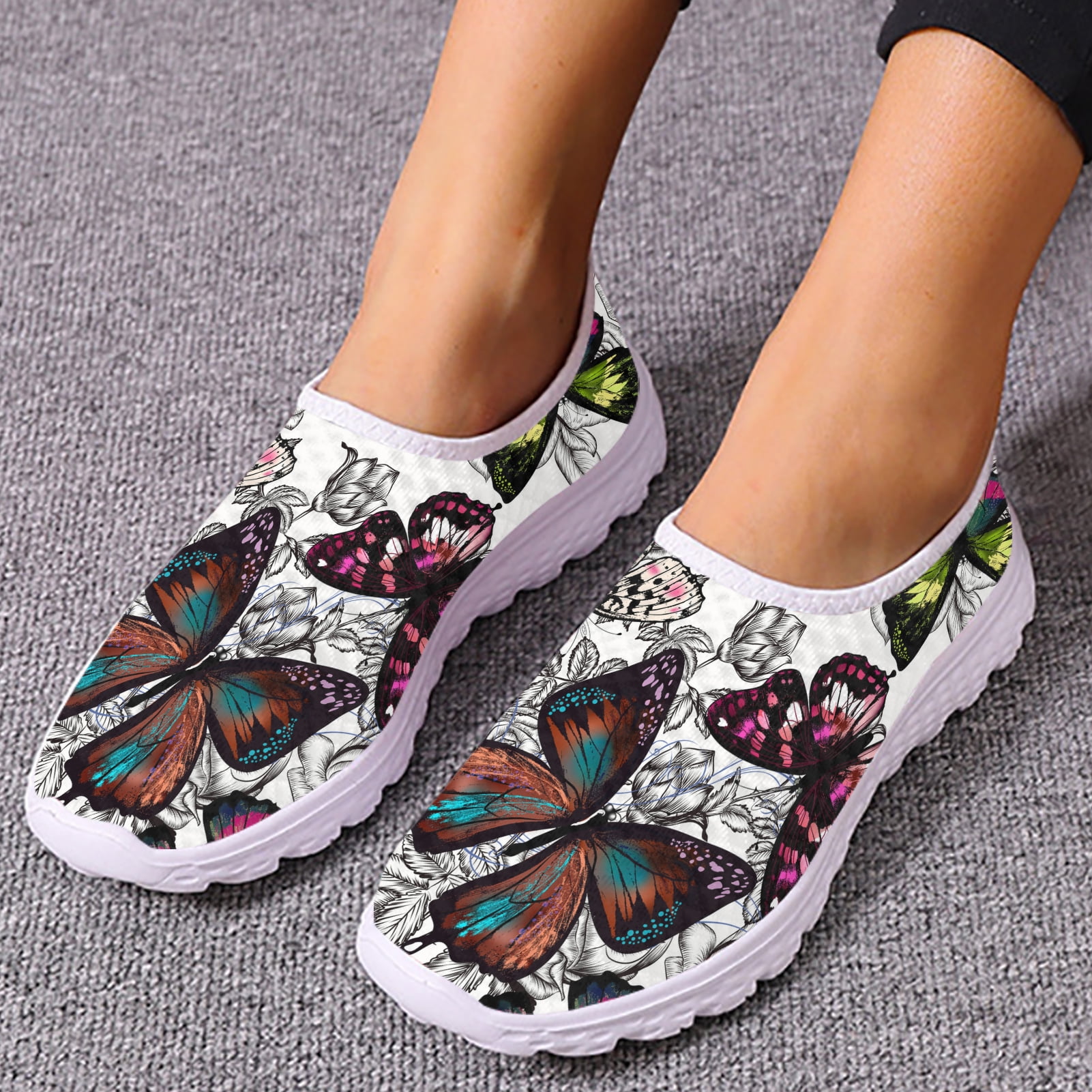 Boho Butterfly Loafers For Women Monarch Butterfly Comfortable ...