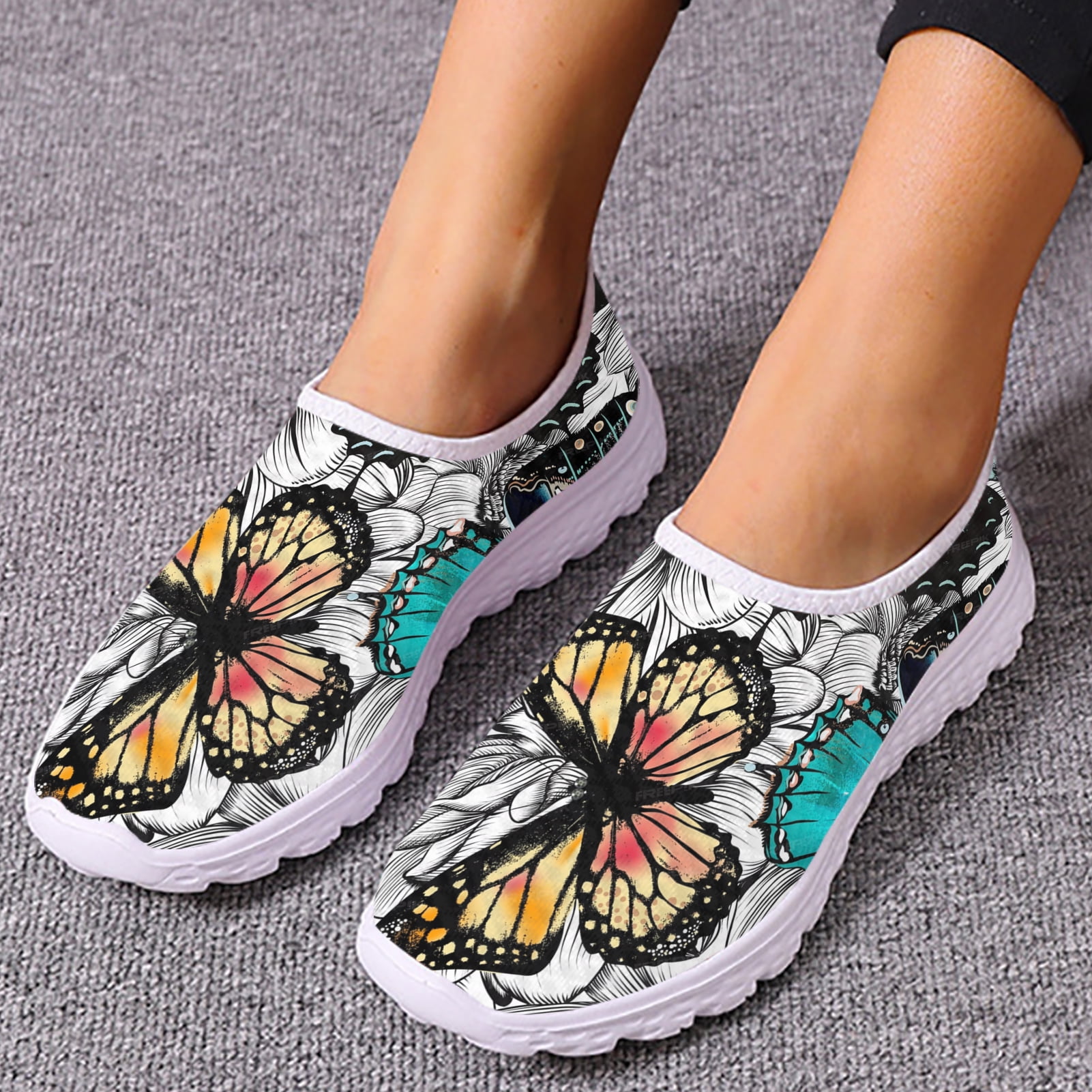 Boho Butterfly Loafers For Women Monarch Butterfly Comfortable ...