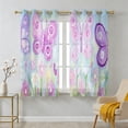 Boho Butterfly Sheer Curtains 45 Inch Long 2 Panels, Wildflowers Grass ...