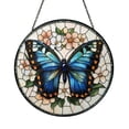 Boho Butterfly Stained Glass Suncatcher Window Hanging, Colorful Nature ...