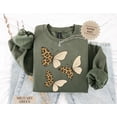 Boho Butterfly TShirt Animal Print Fall Crewneck Military Green ...