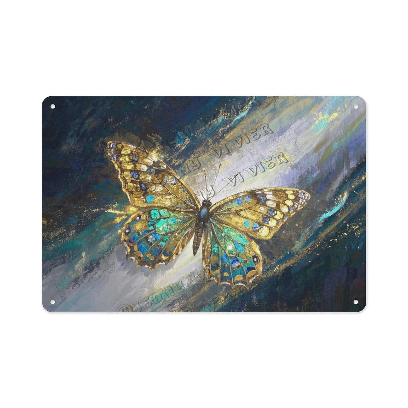 Boho Butterfly Tin Sign – 8x12 Inch Metal Wall Décor for Bedroom ...