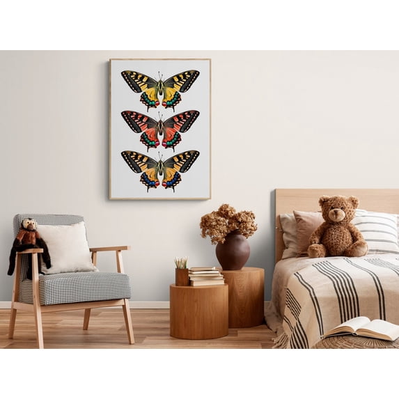 Boho Butterfly Wall Art Girls Room Decor, Unframed Canvas Size 8x12 ...