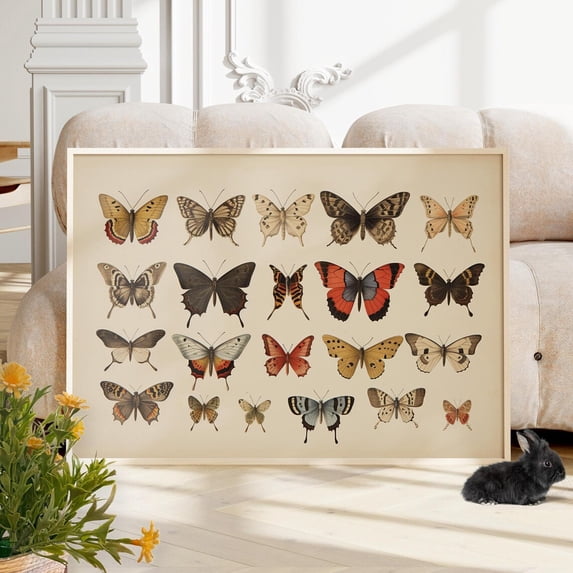 Boho Butterfly Wall Art Rustic Teen Room Decor, Unframed Paper Print ...