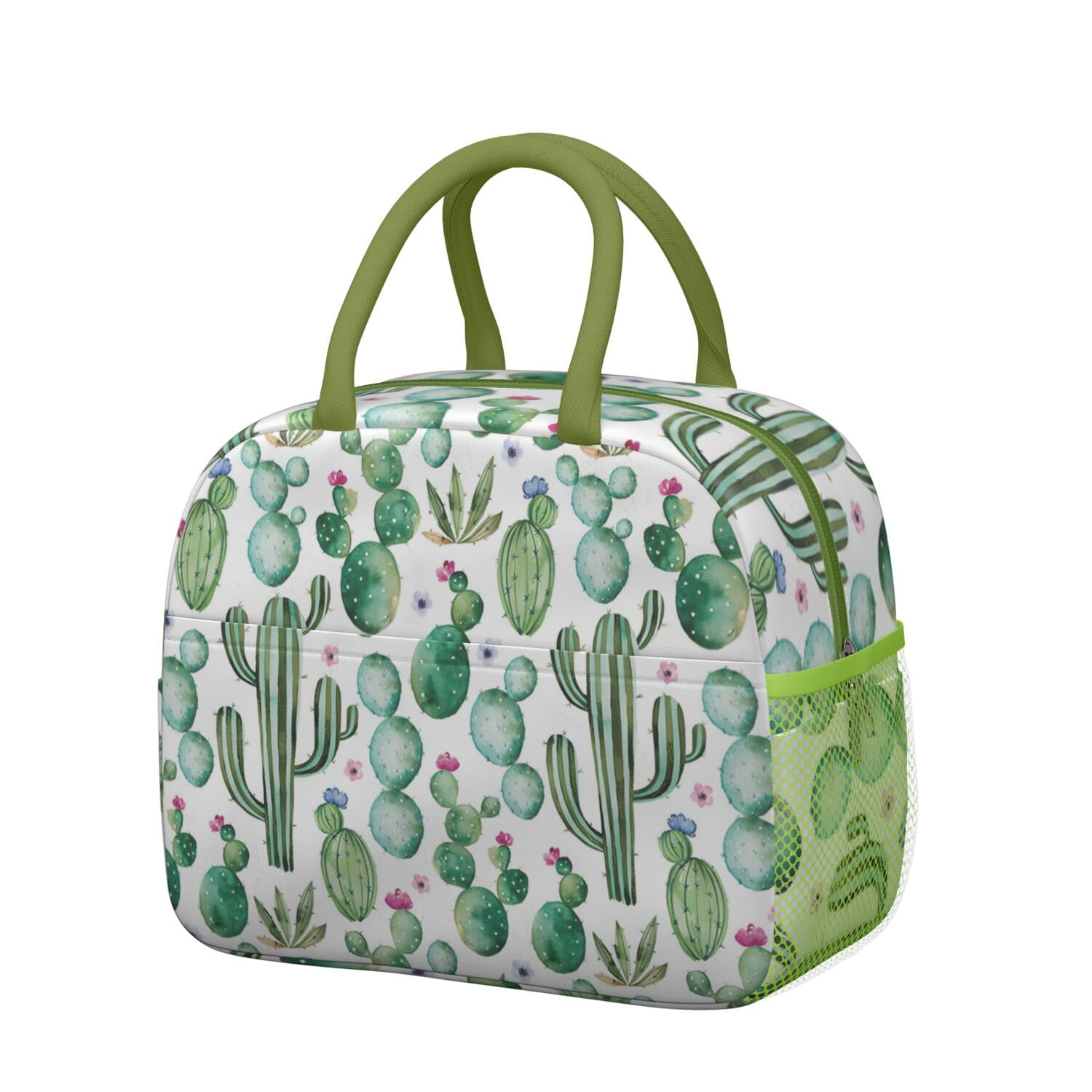 Boho Cactus Insulated Lunch Bag - Large Capacity Thermal Cooler, Easy ...
