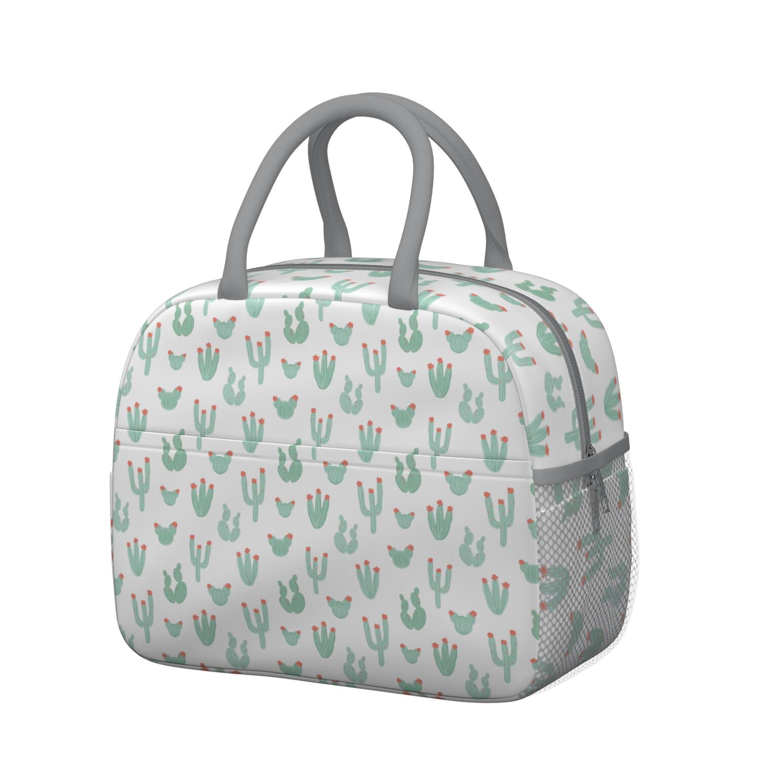 Boho Cactus Insulated Lunch Tote Reusable Thermal Cooler Bag with Cute ...