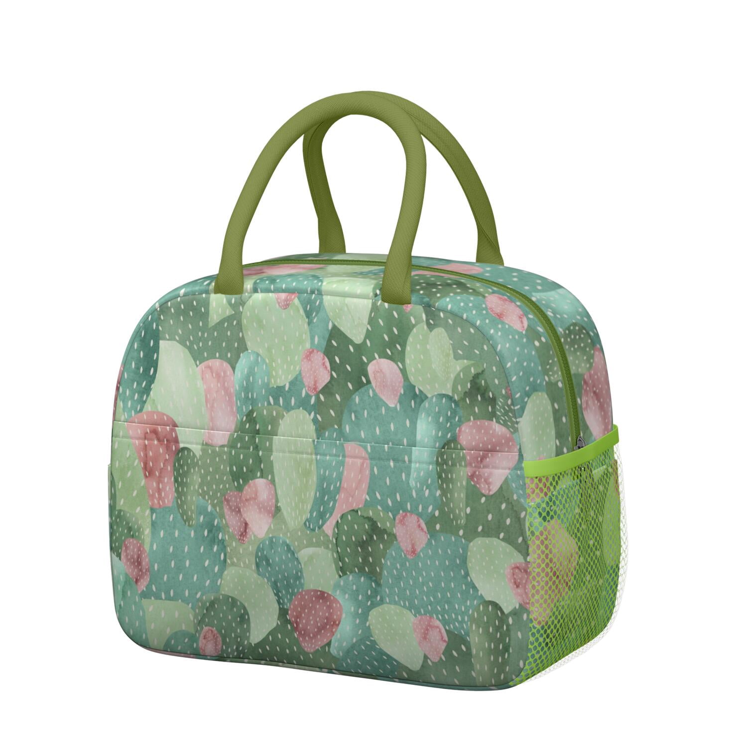 Boho Cactus Insulated Lunch Tote – Reusable Thermal Cooler Bag with ...