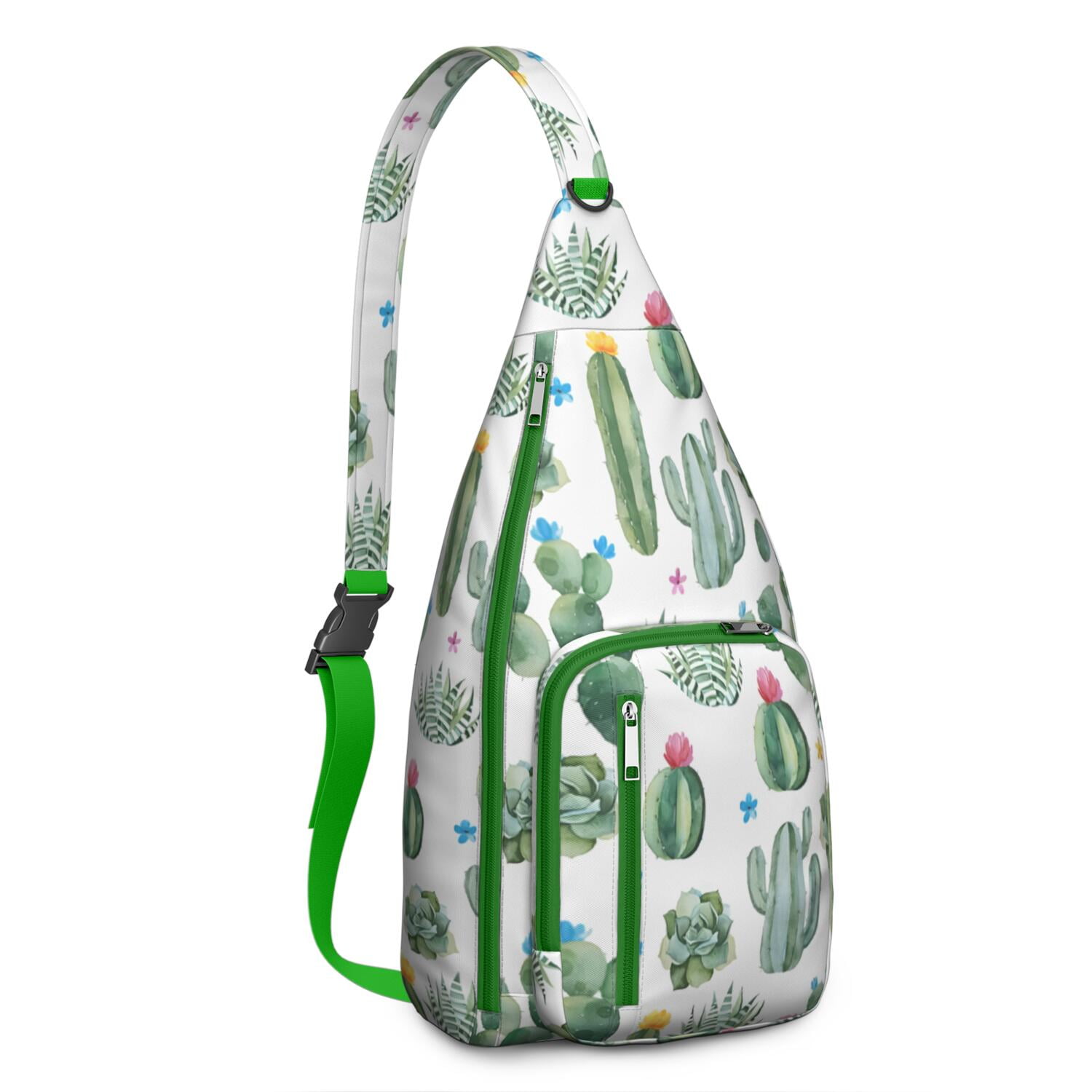 Boho Cactus Sling Backpack – Southwestern Succulent Crossbody Daypack ...