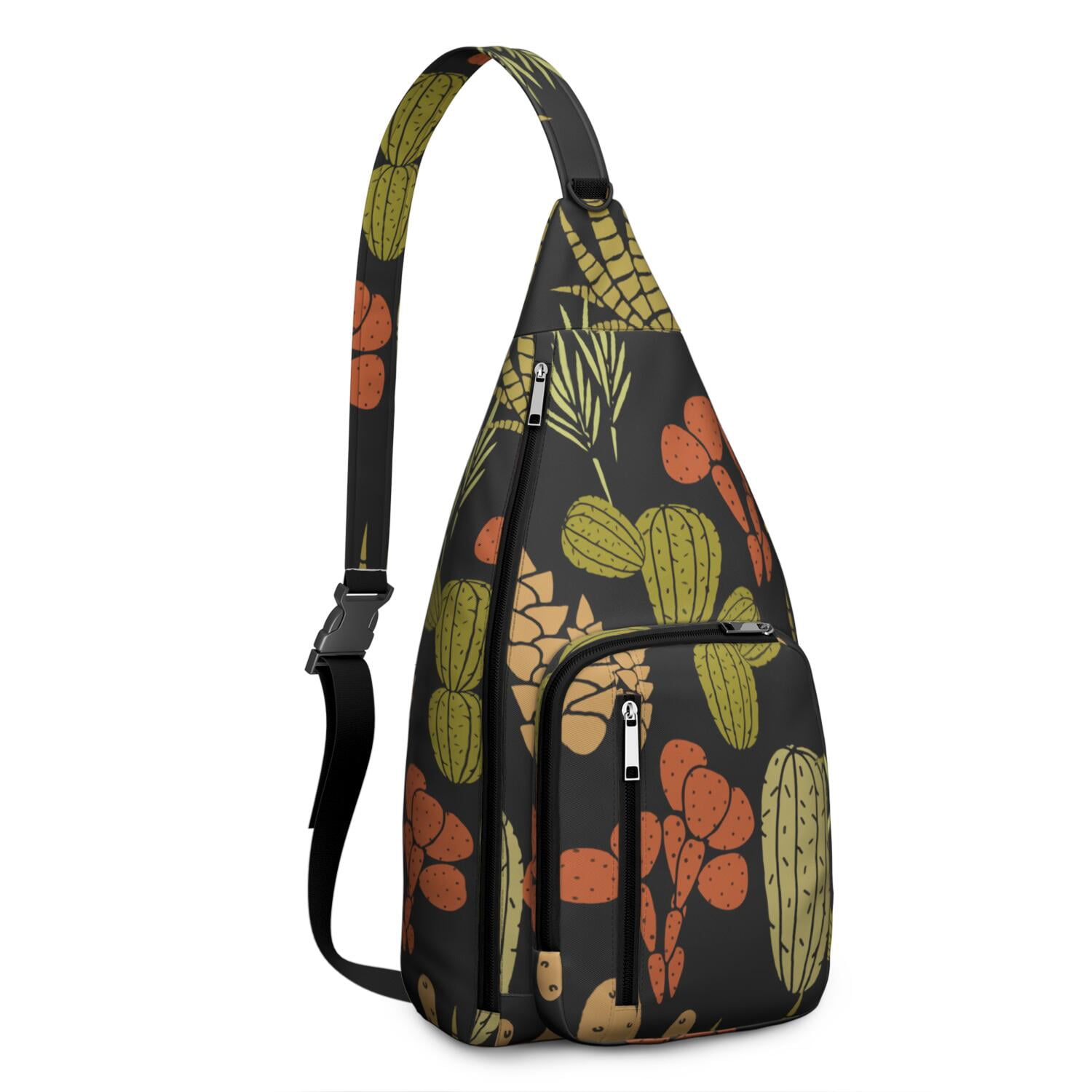 Boho Cactus Sling Backpack – Southwestern Succulent Crossbody Daypack ...