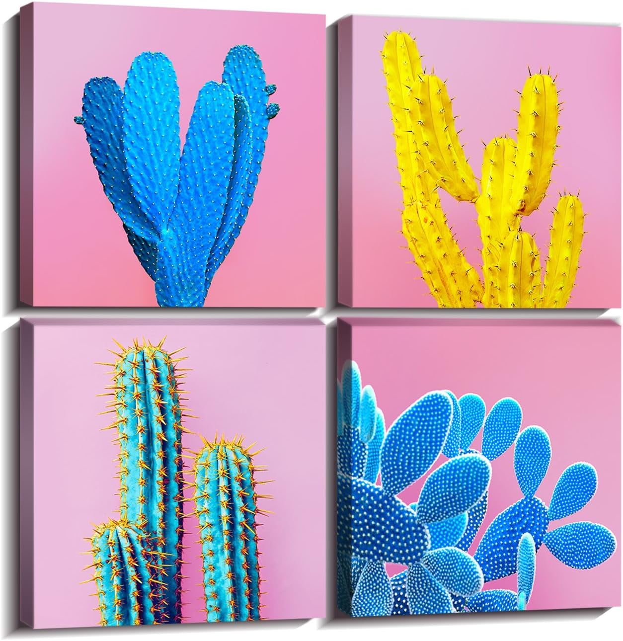 Boho Cactus Wall Art Tropical Botanical Wall Decor for Bathroom ...