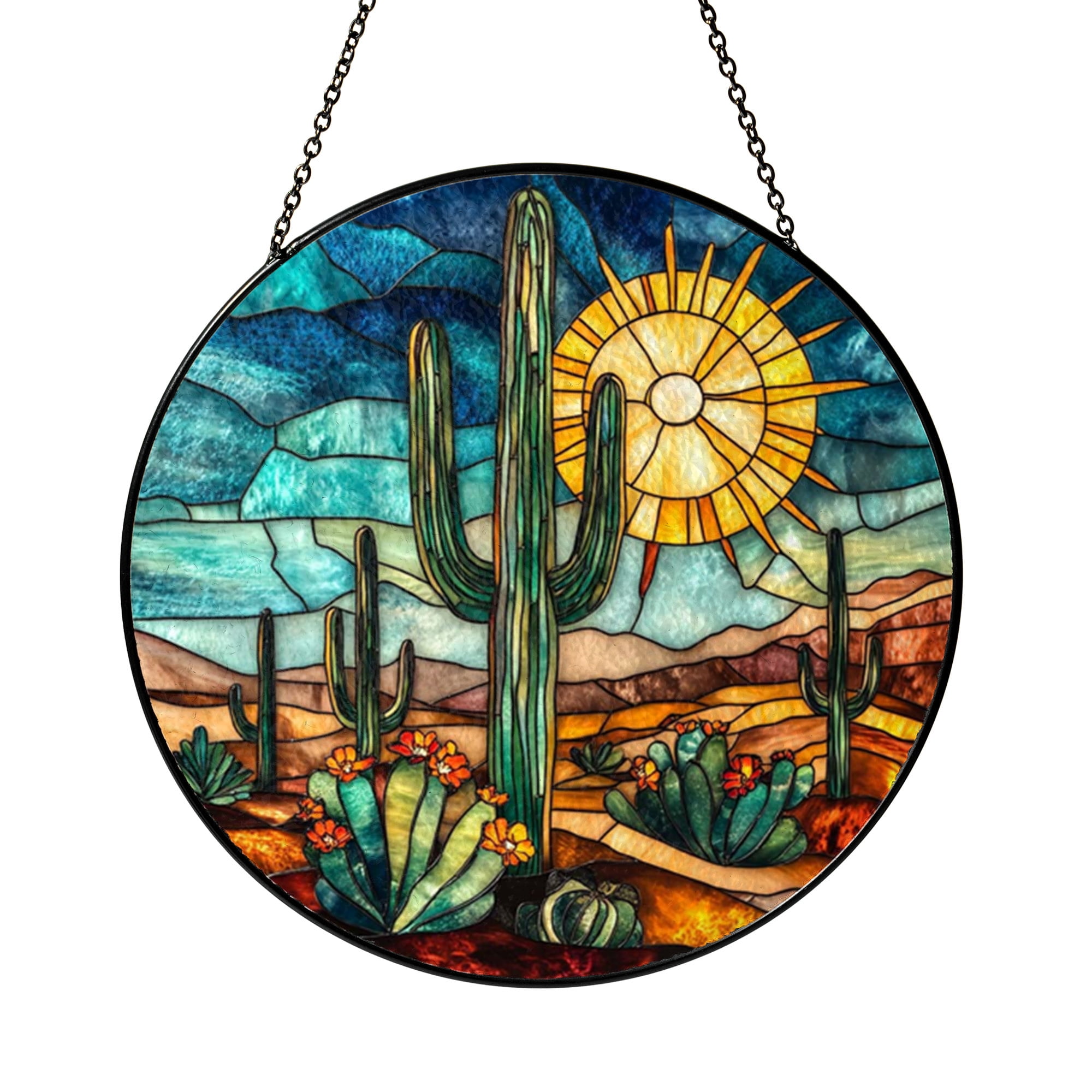 Boho Cactus Window Hanging – Stained Glass Style Home Decor - Walmart.com