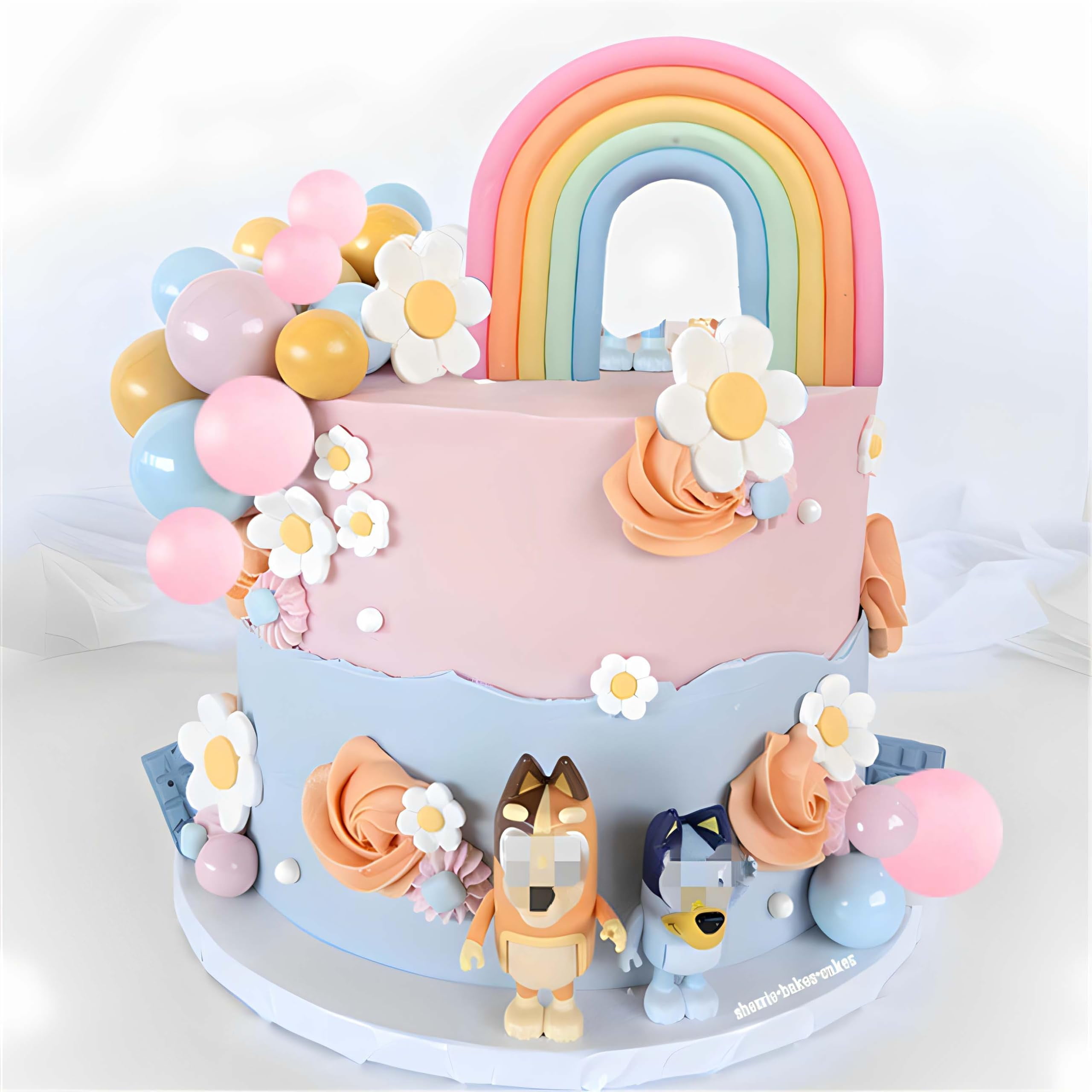 Boho Cake Topper, CORNET Qoadwem 26pcs Rainbow Cake Topper For Hippie ...