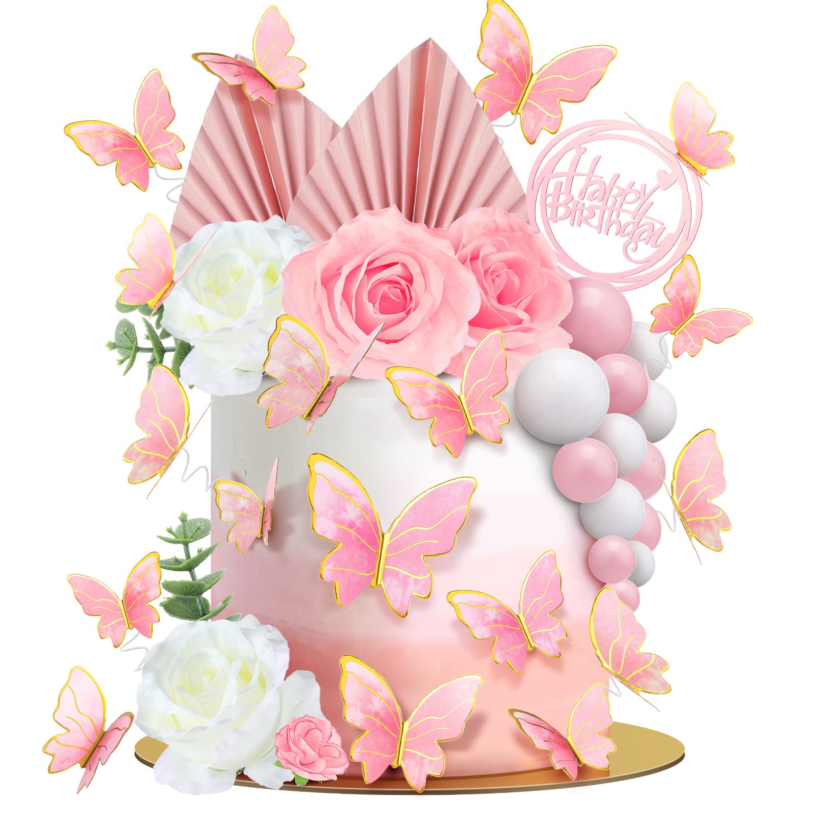 Boho Cake Topper Flower Butterfly Decorations DIY Party & Birthday Cake ...