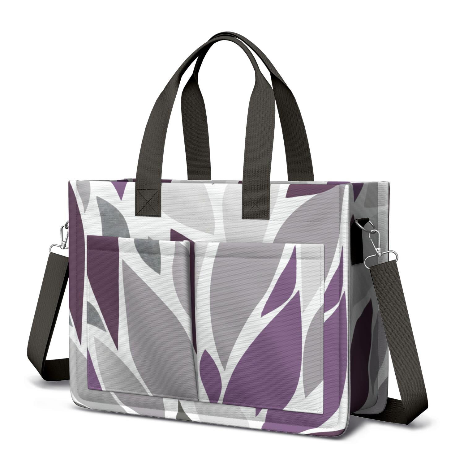 Boho Canvas Tote Bag for Women with Compartments, Large Cute Checkered ...