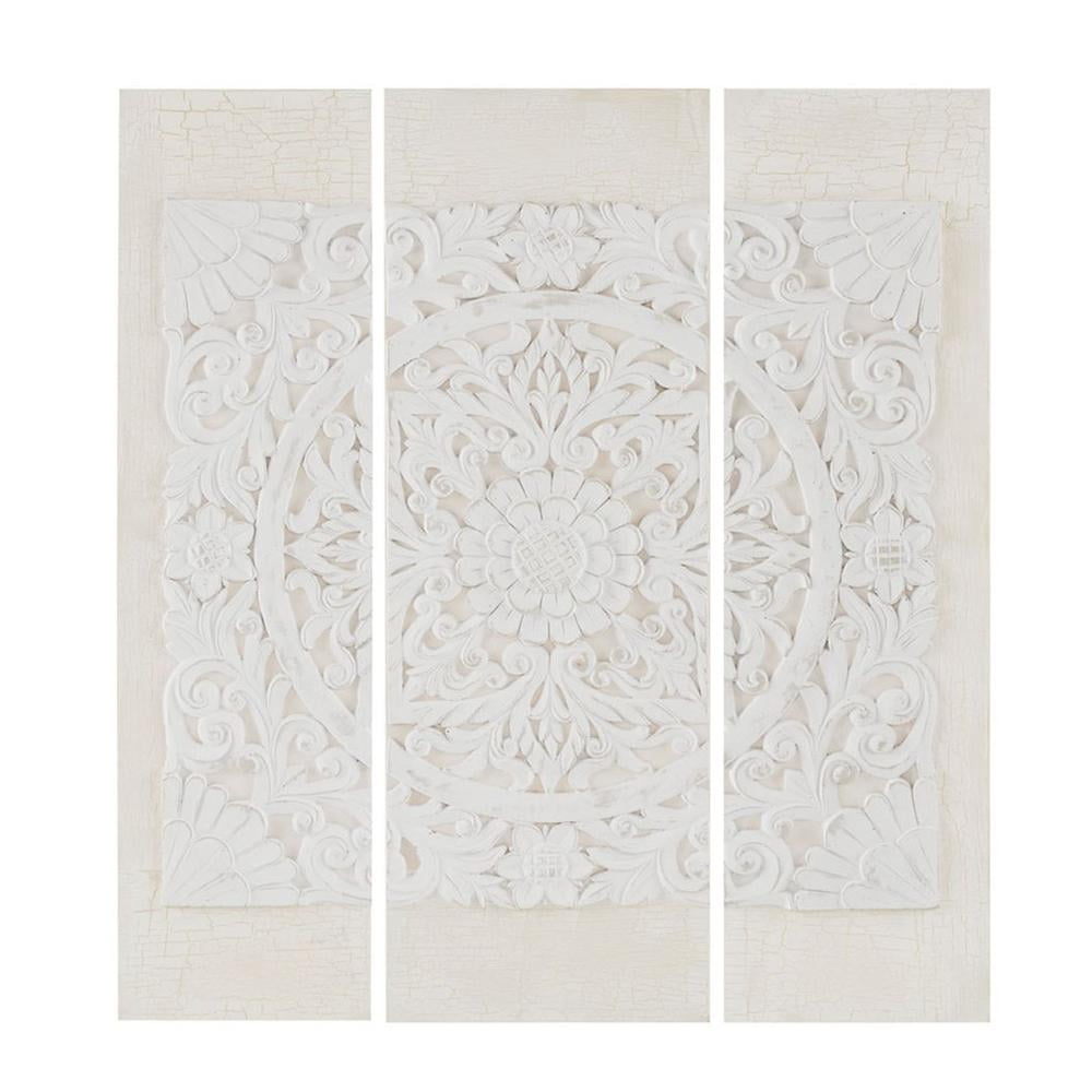 Boho Carved White Medallion 3D Wall Decor, Belen Kox - Walmart.com