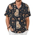 Boho Cat Mushroom Men's Shirts Short-Sleeved with All-Over Prints ...