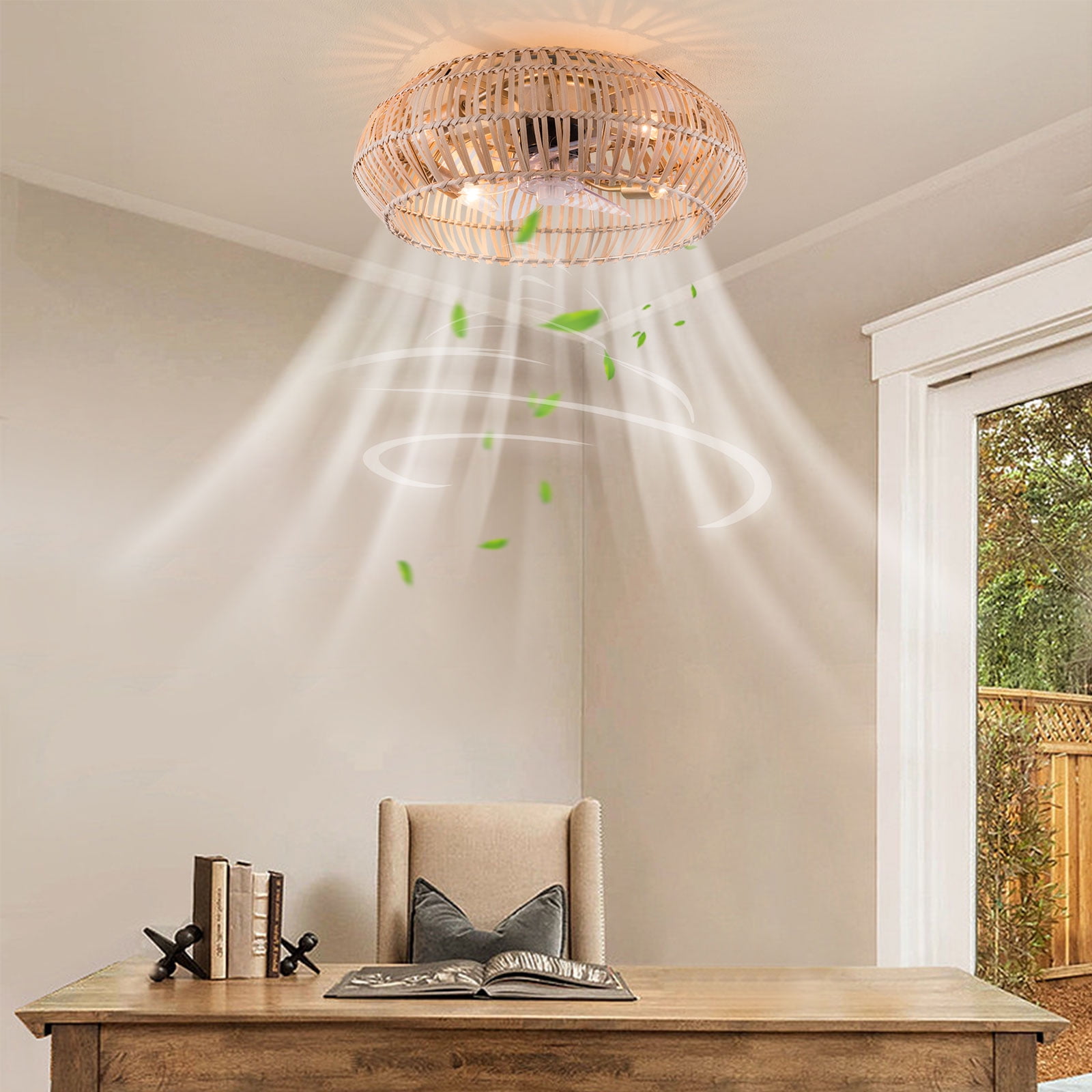 Boho Ceiling Fan 18in Boho Fandelier Ceiling Fan With Remote, 6-Speed ...