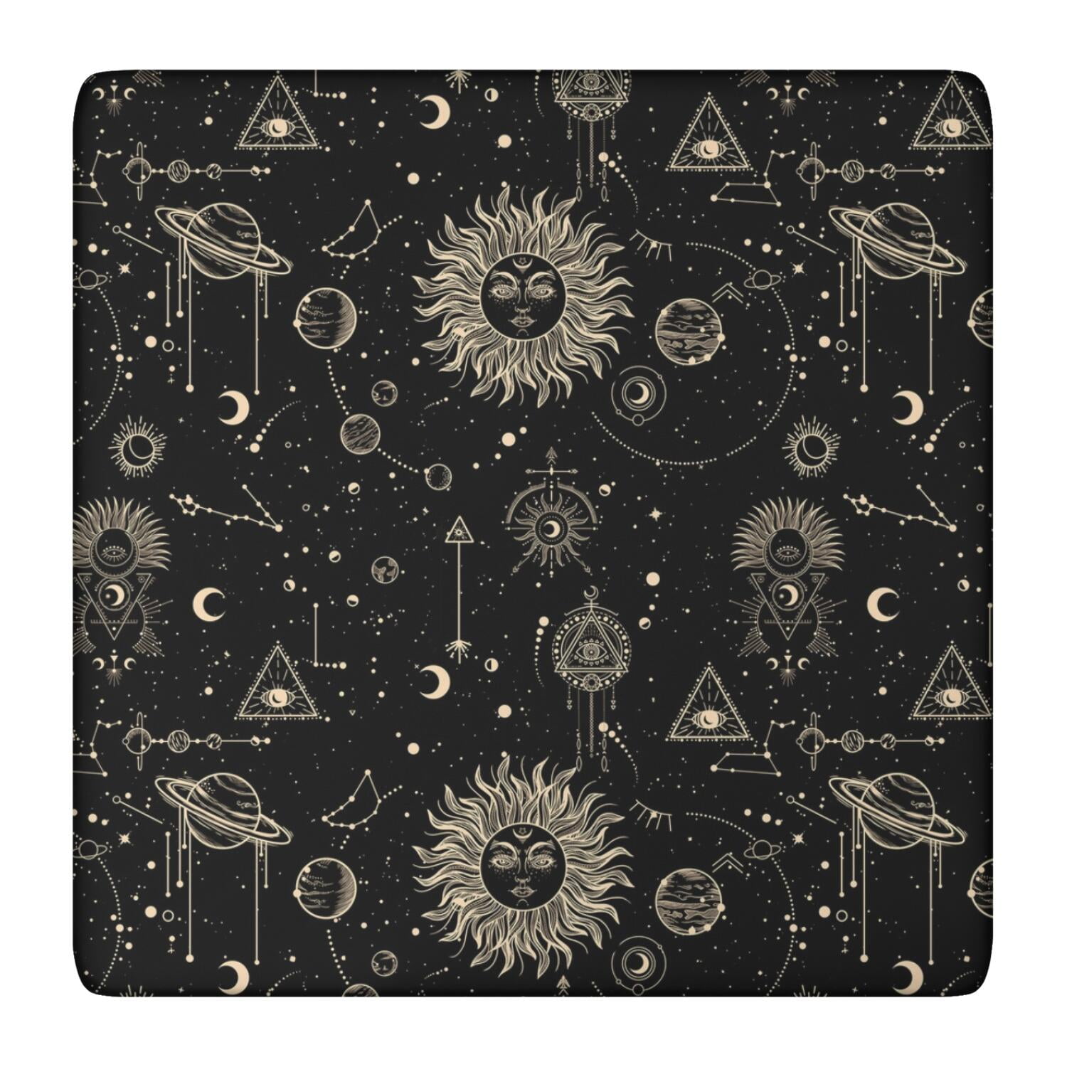 Boho Celestial Elastic Fitted Tablecloth - Gothic Starry Night Square ...