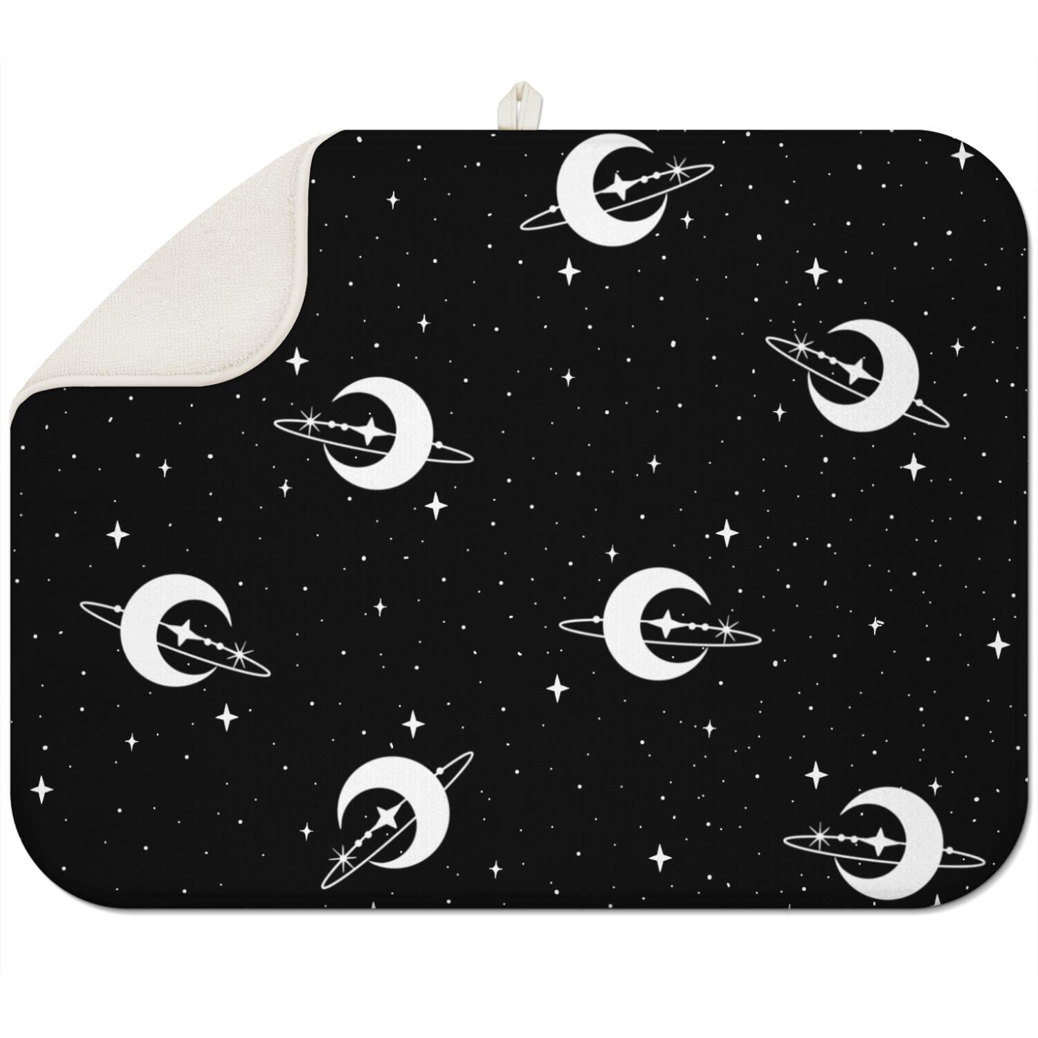 Boho Celestial Starry Night Dish Drying Mat - Super Absorbent ...