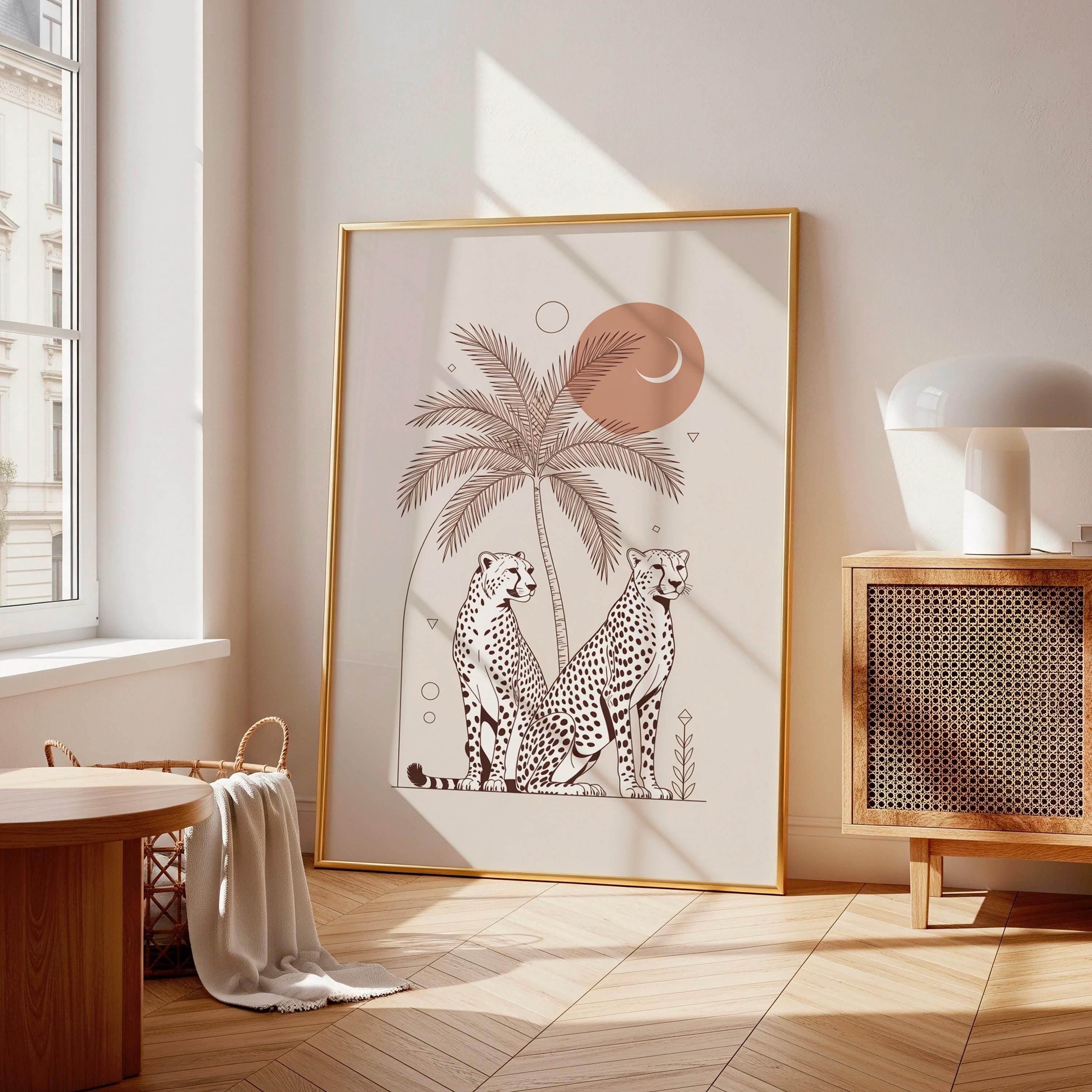 Boho Cheetah Art Print Desert Jungle Wall Decor Home Decor Office Wall ...