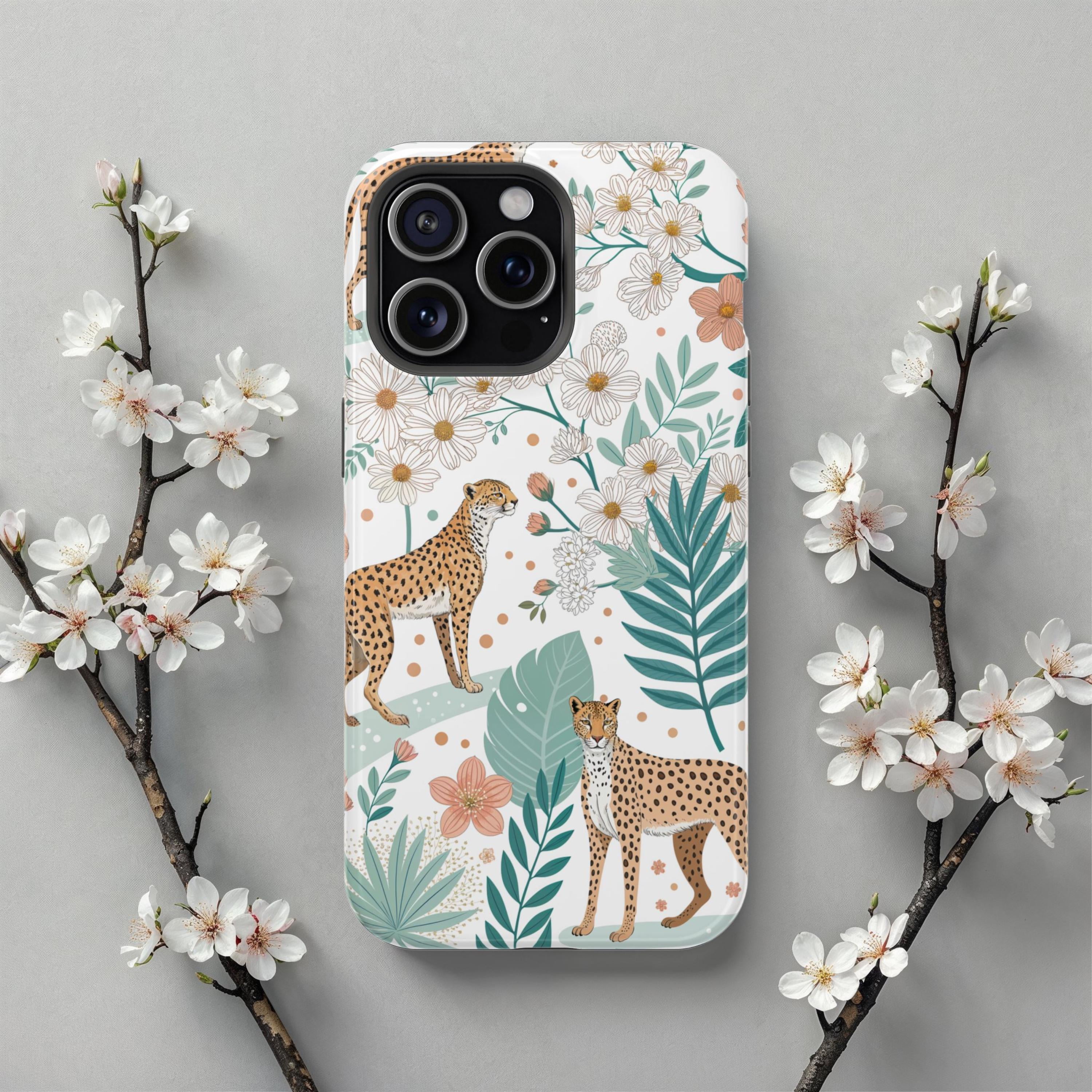 Boho Cheetah Flower Jungle Pattern Phone Case 17 through 11 Pro Max ...