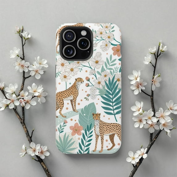 Boho Cheetah Flower Jungle Pattern Phone Case 17 through 11 Pro Max ...