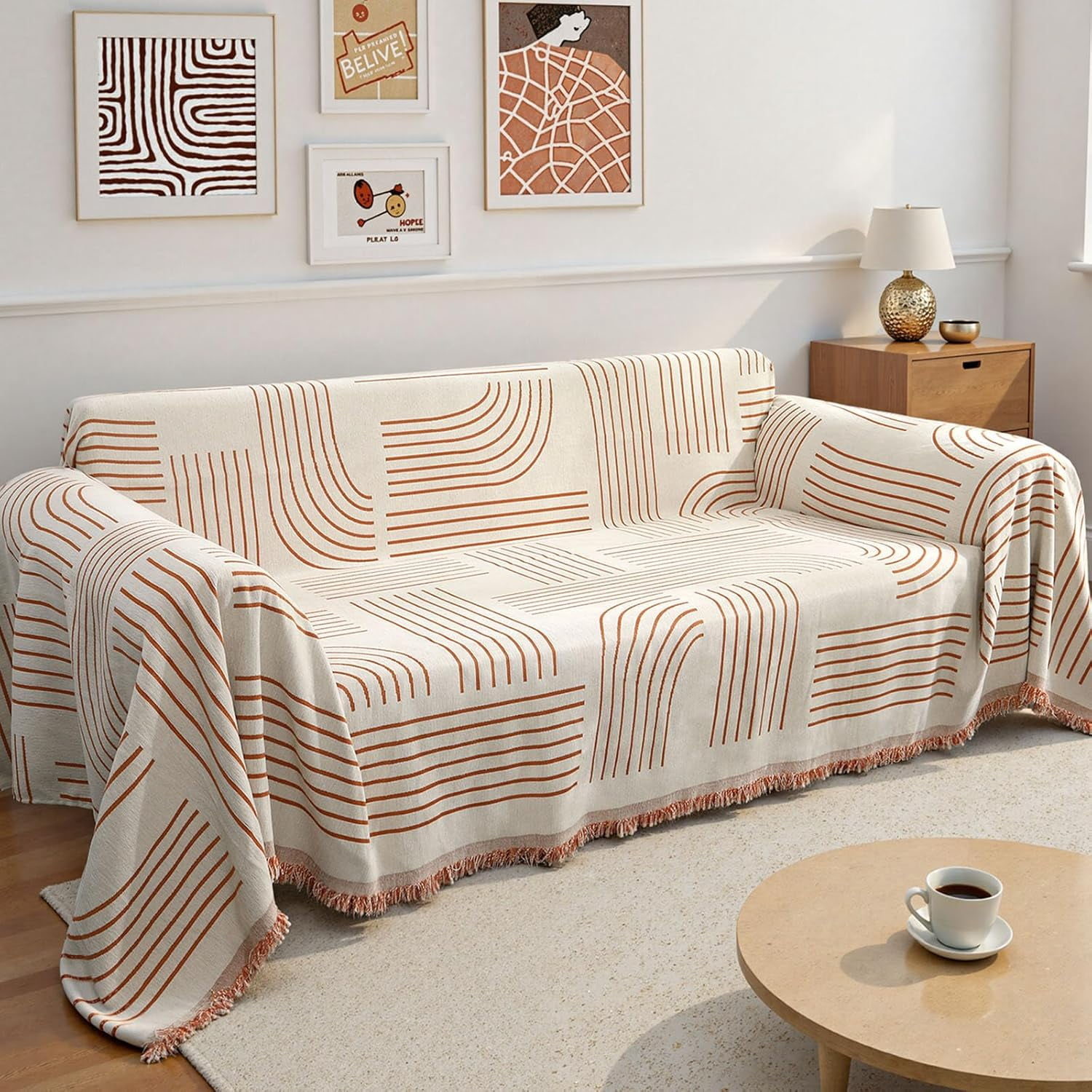 Boho Chenille Washable Couch Covers, Love Seat Sofa Slipcover for 2 ...