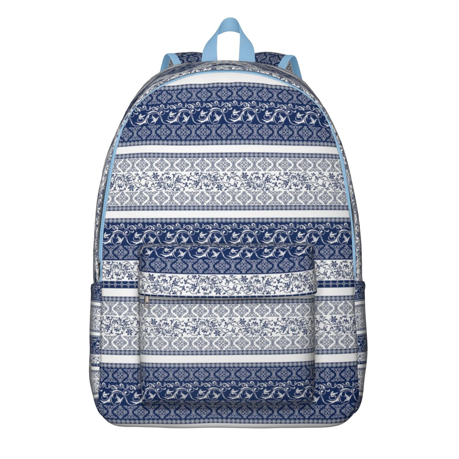 Boho Chic Artistic Canvas School Backpack – Ethnic Floral Vintage ...