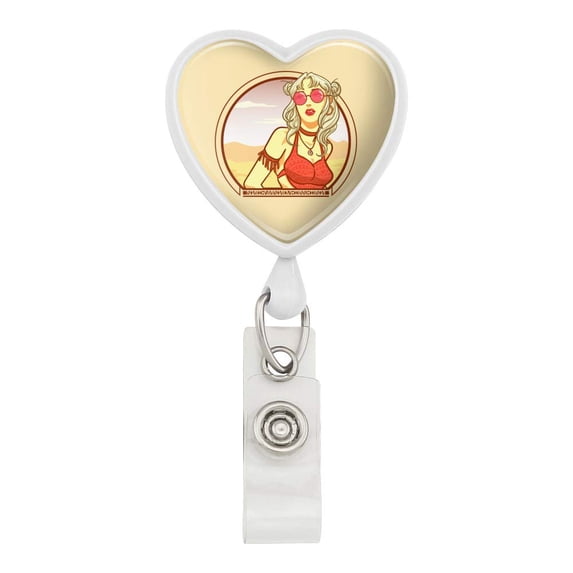 Boho Chic Bohemian Fashionable Hippie Woman in Desert Heart Lanyard ...