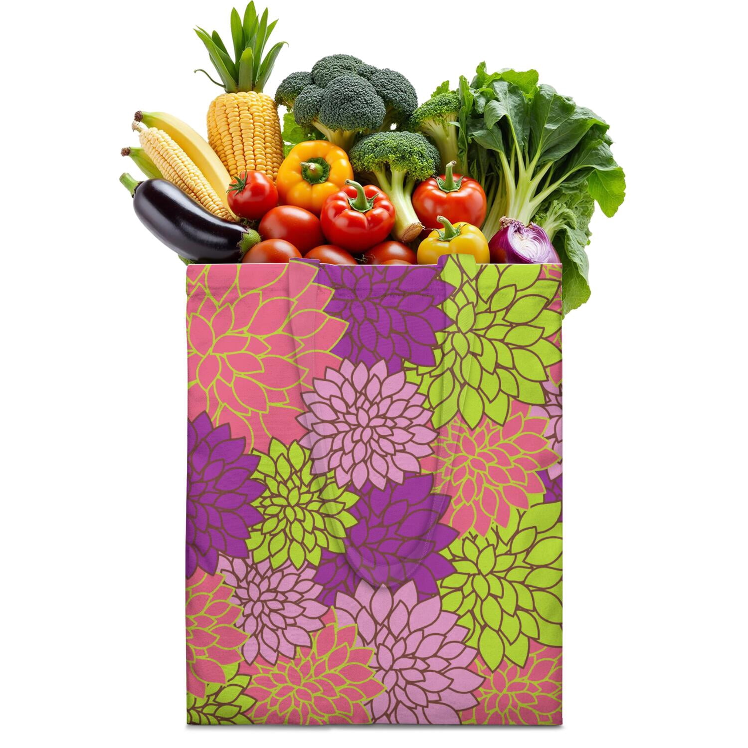 Boho Chic Canvas Tote Bag – Vintage Floral Tribal Pattern Reusable ...