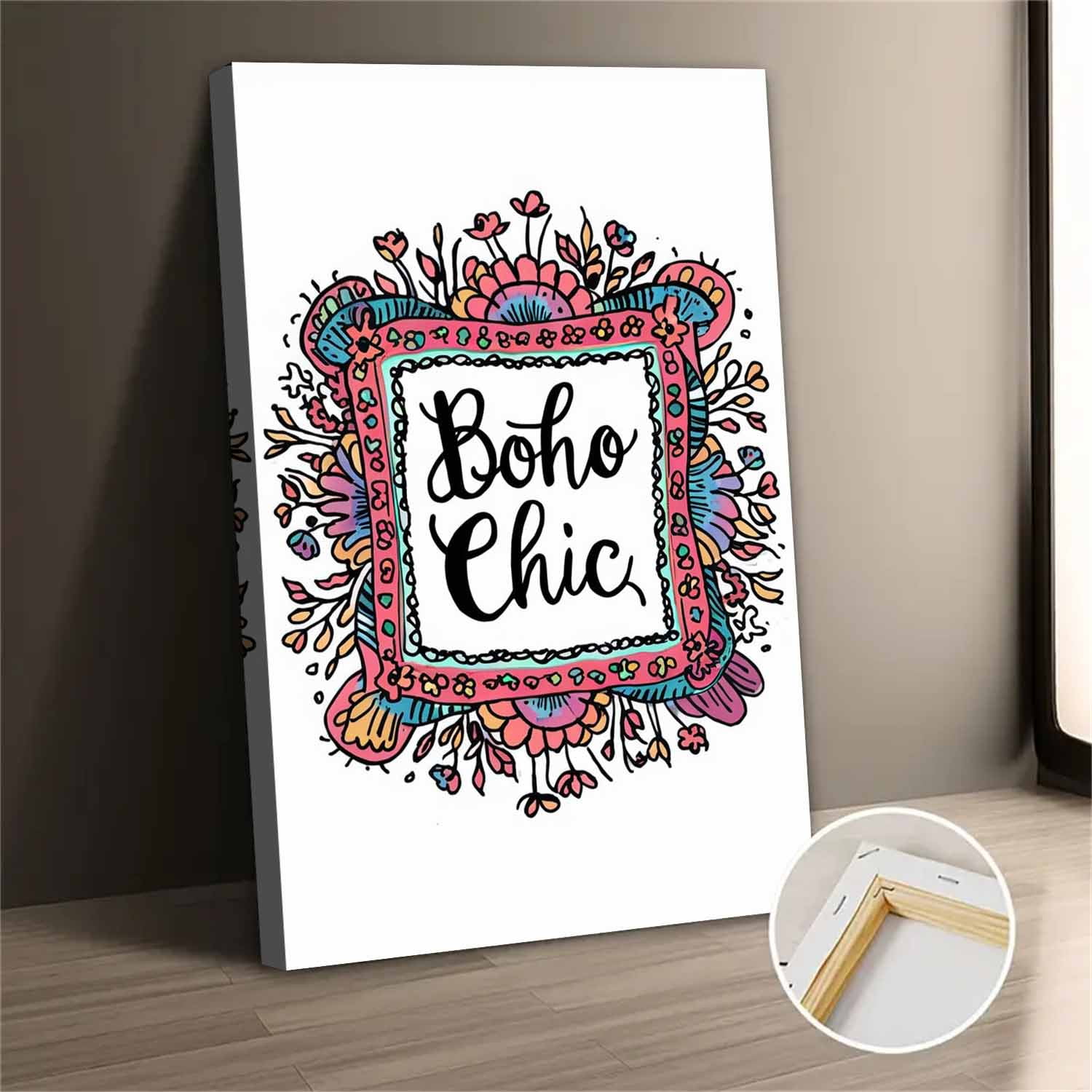 Boho Chic Canvas Wall Art Print for Bedroom, Living Room & Home ...