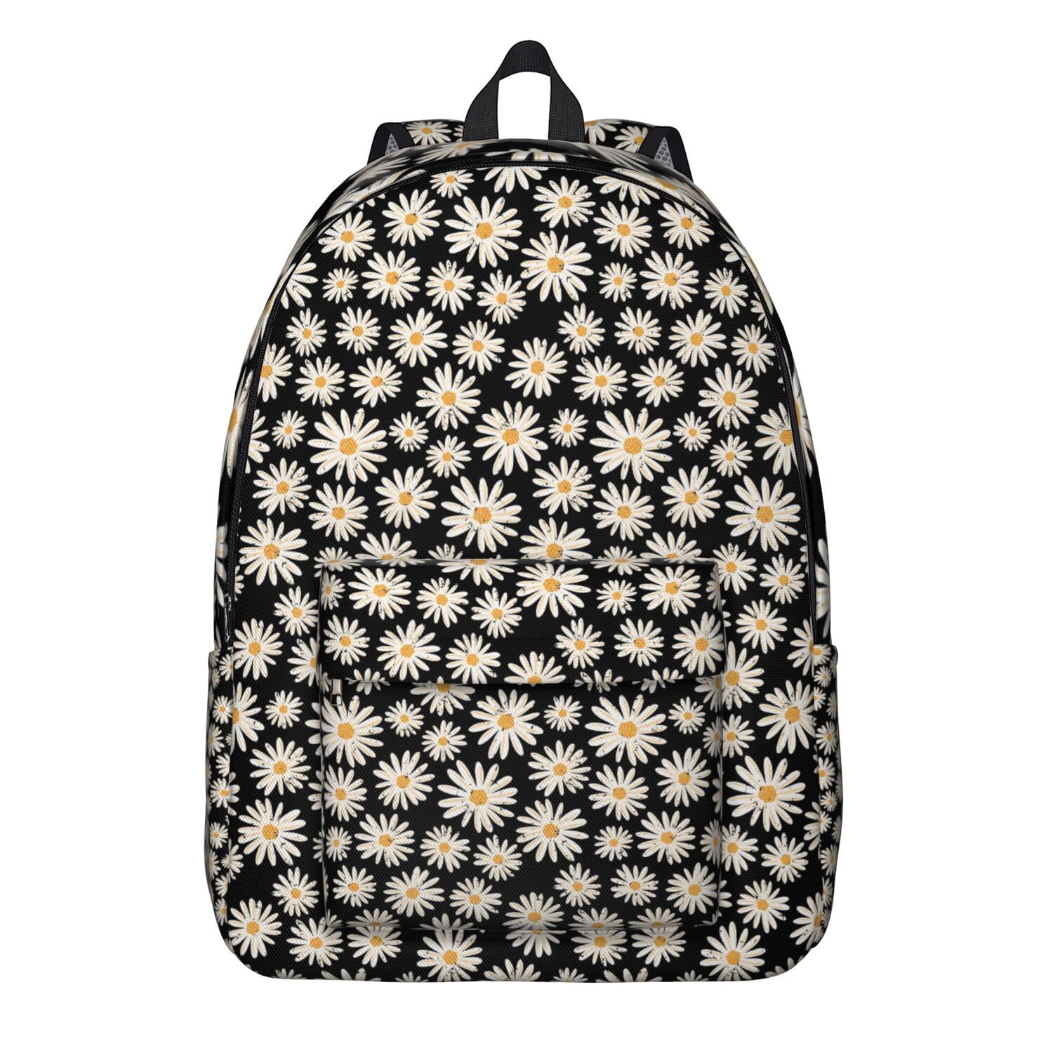 Boho Chic Daisy Travel Backpack – Lightweight Oxford School Bookbag ...