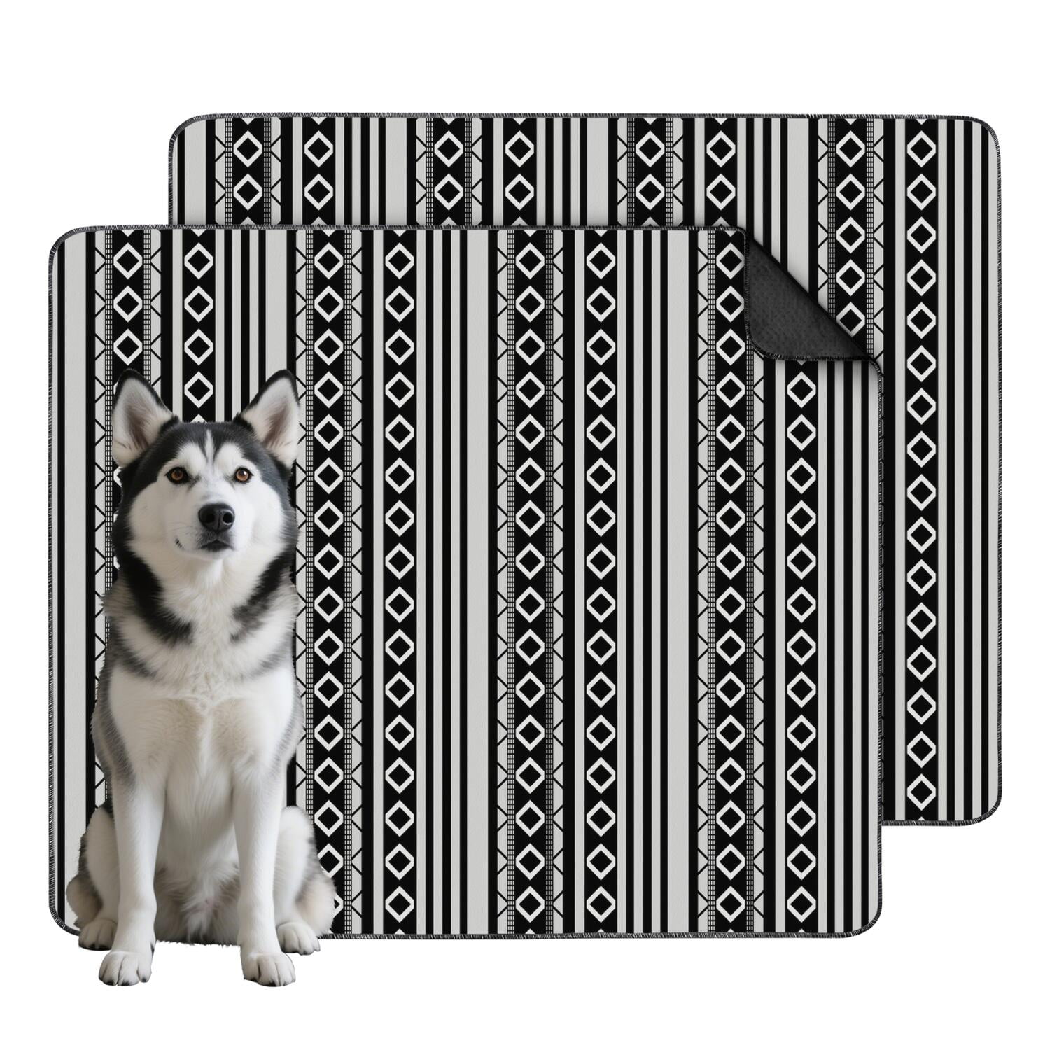 Boho Chic Dog Crate Pad Washable, 35x41 Inch Reusable Potty Mat with ...