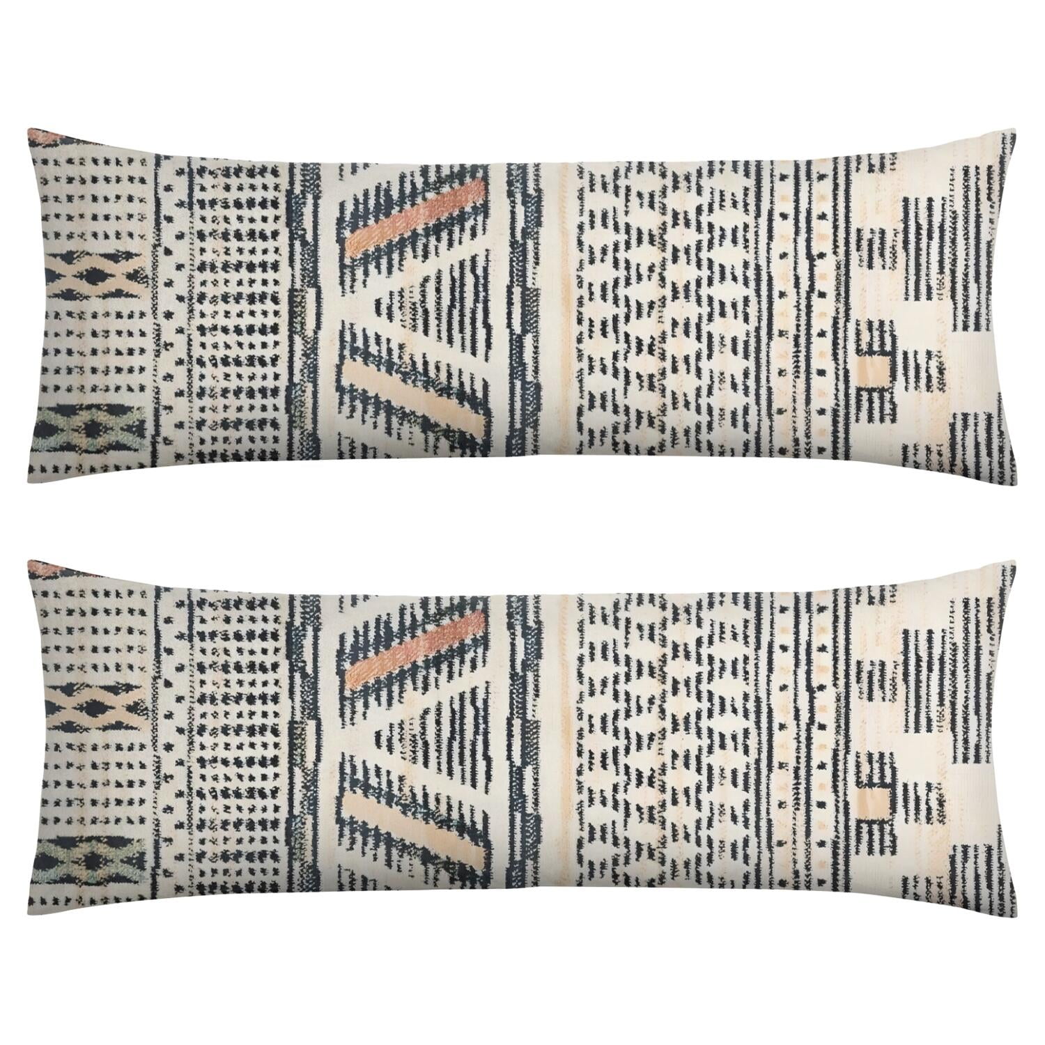 Boho Chic Earthy Body Pillow Cover 20x54 - Vintage Fashion Long Pillow ...