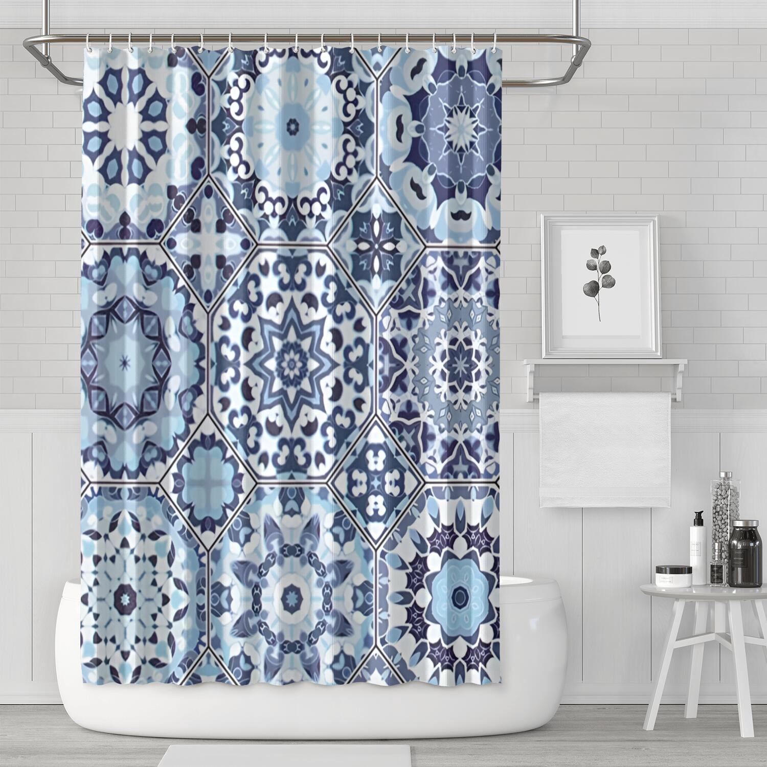 Boho Chic Ethnic Print Shower Curtain 72x72 Inches, Quick-Dry Polyester ...