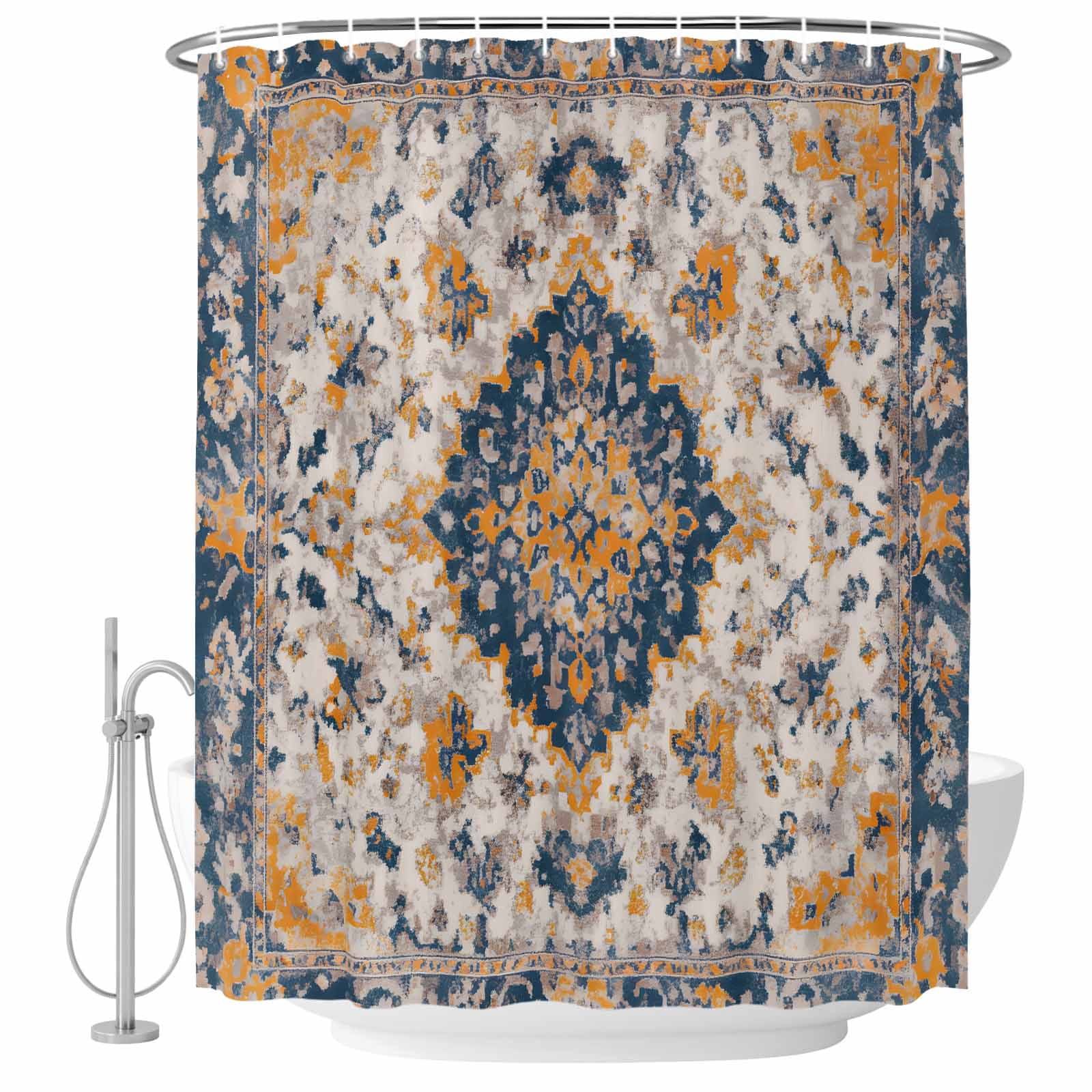 Boho Chic Ethnic Shower Curtain Set - Standard 72" x 72" Washable ...