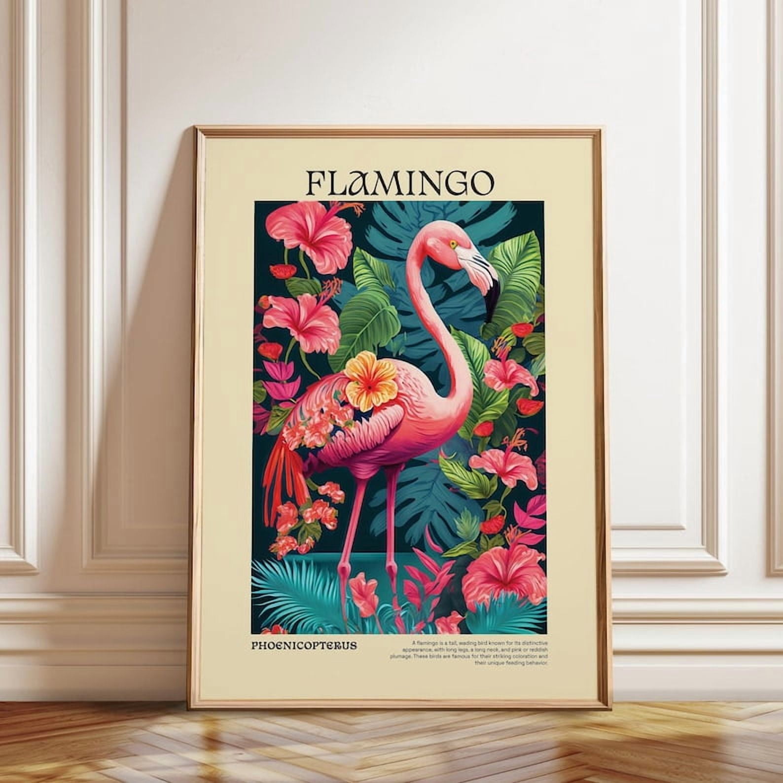 Boho Chic Flamingo Wall Art Poster - Vibrant Tropical Bird Jungle ...