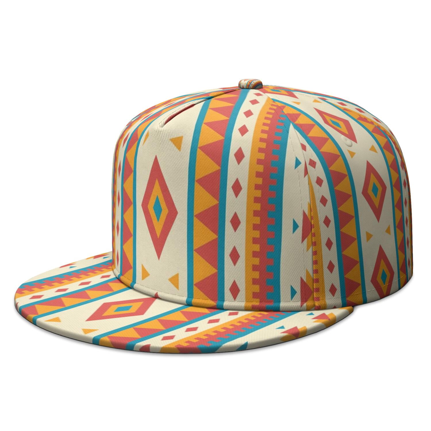 Boho Chic Flat Brim Snapback - Unisex Retro Style Baseball Cap ...