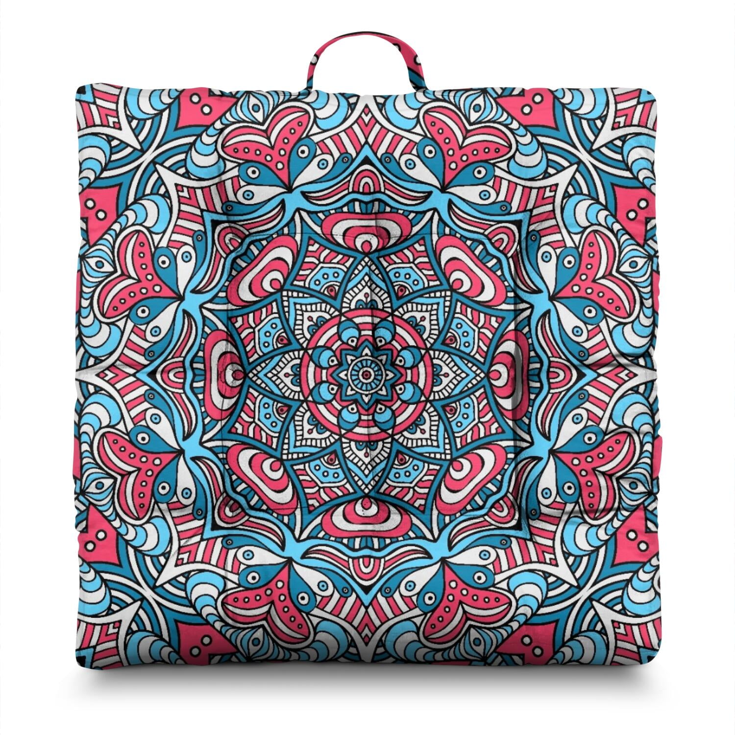 Boho Chic Floor Seating Square Mandala Meditation Cushion with Ethnic ...
