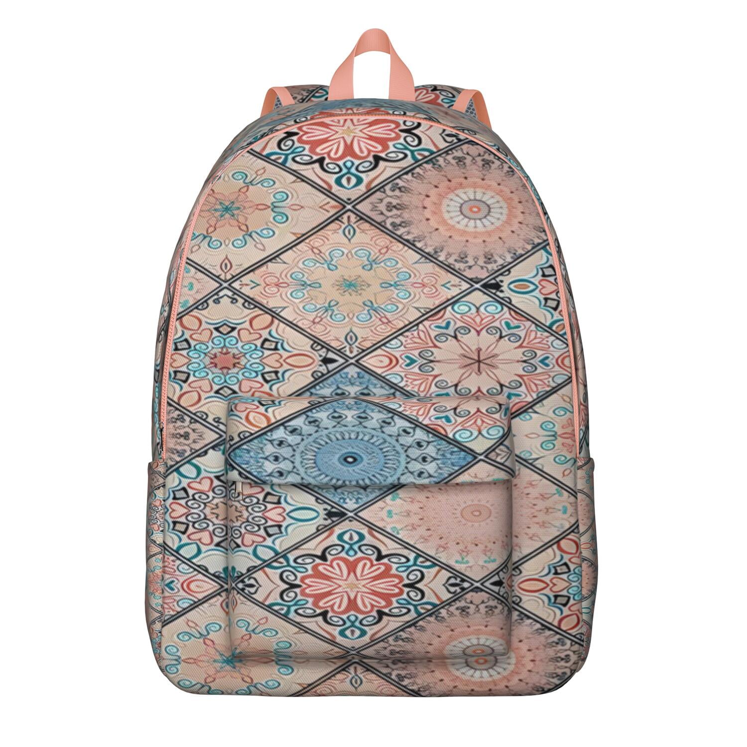 Boho Chic Floral Backpack for Teens, Lightweight Waterproof Laptop ...