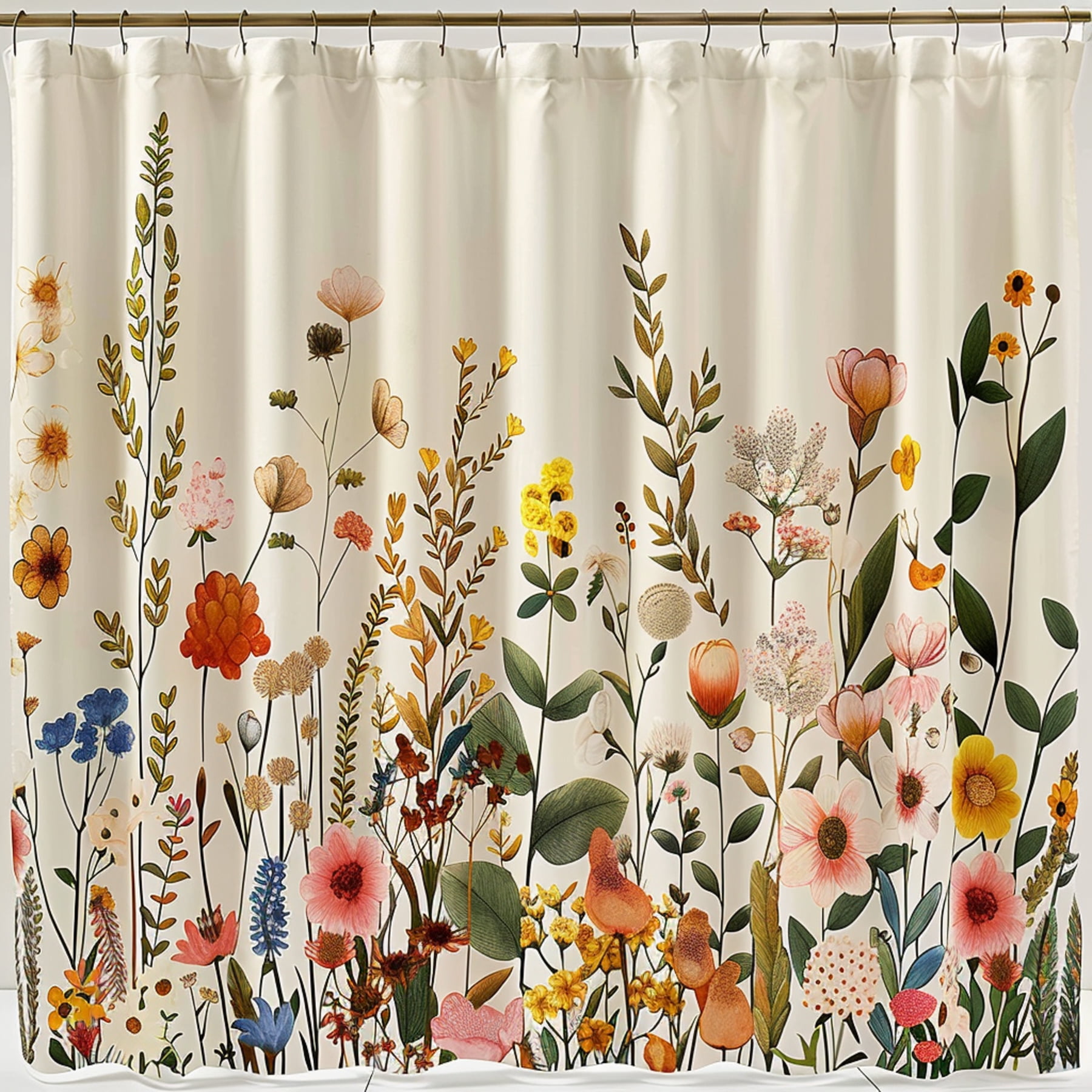 Boho Chic Floral Shower Curtain Vibrant Natureinspired Design For