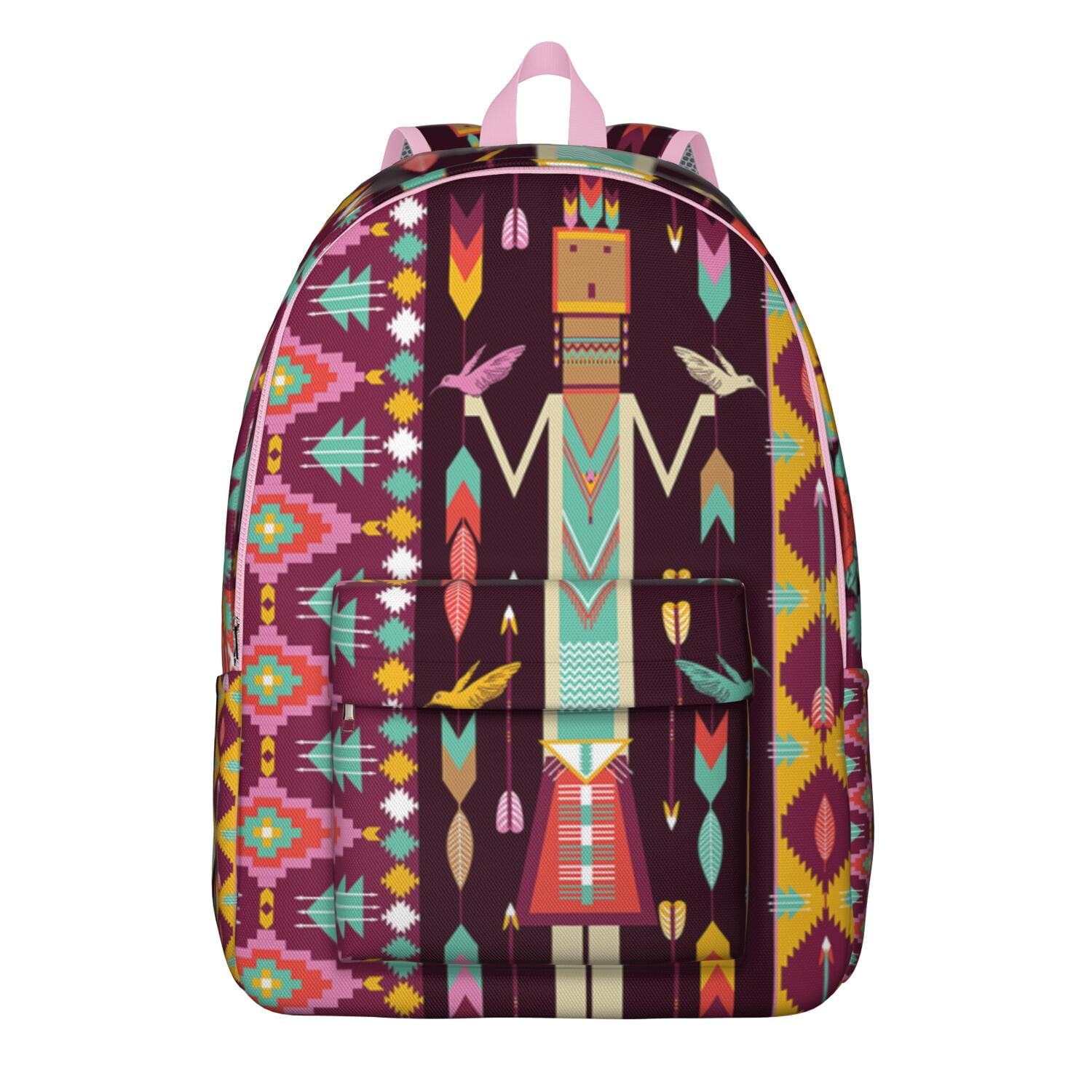 Boho Chic Laptop Backpack for Women, Durable Tribal Folk Bag with ...