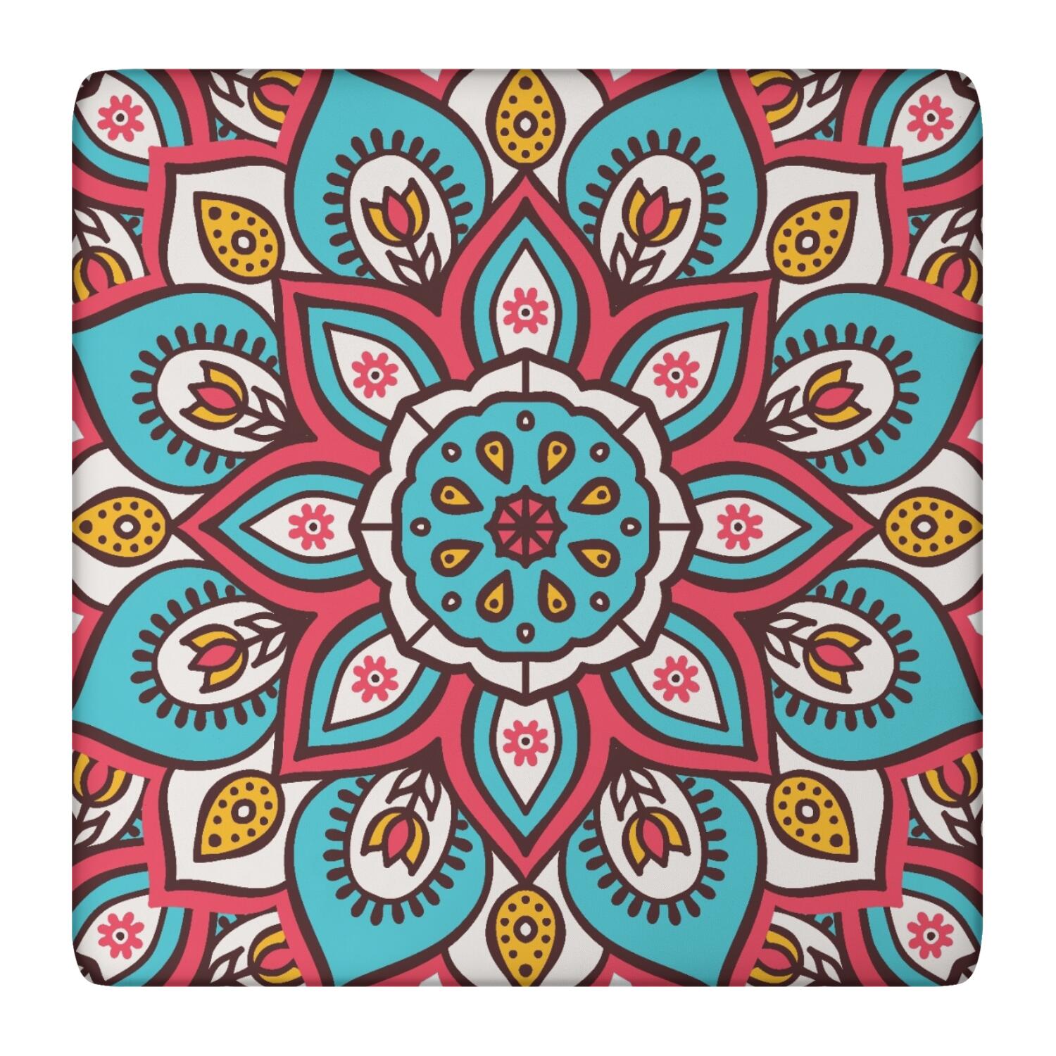 Boho Chic Mandala Square Table Cover with Elastic Edge Windproof ...