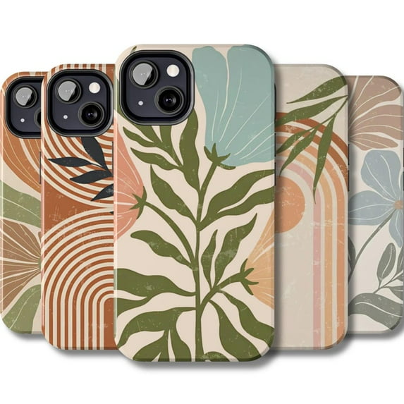 Boho Chic Retro Flower with Neutral Floral Color Phone Case 11 12 13 14 ...