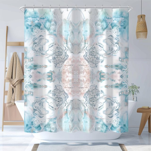 Boho Chic Shibori-Inspired Shower Curtain Tranquil Spa Vibes Pastel ...
