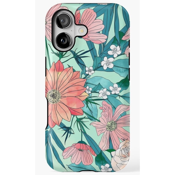 Boho Chic Spring Garden Flowers Phone Case for iPhone 11 12 13 14 15 16 ...