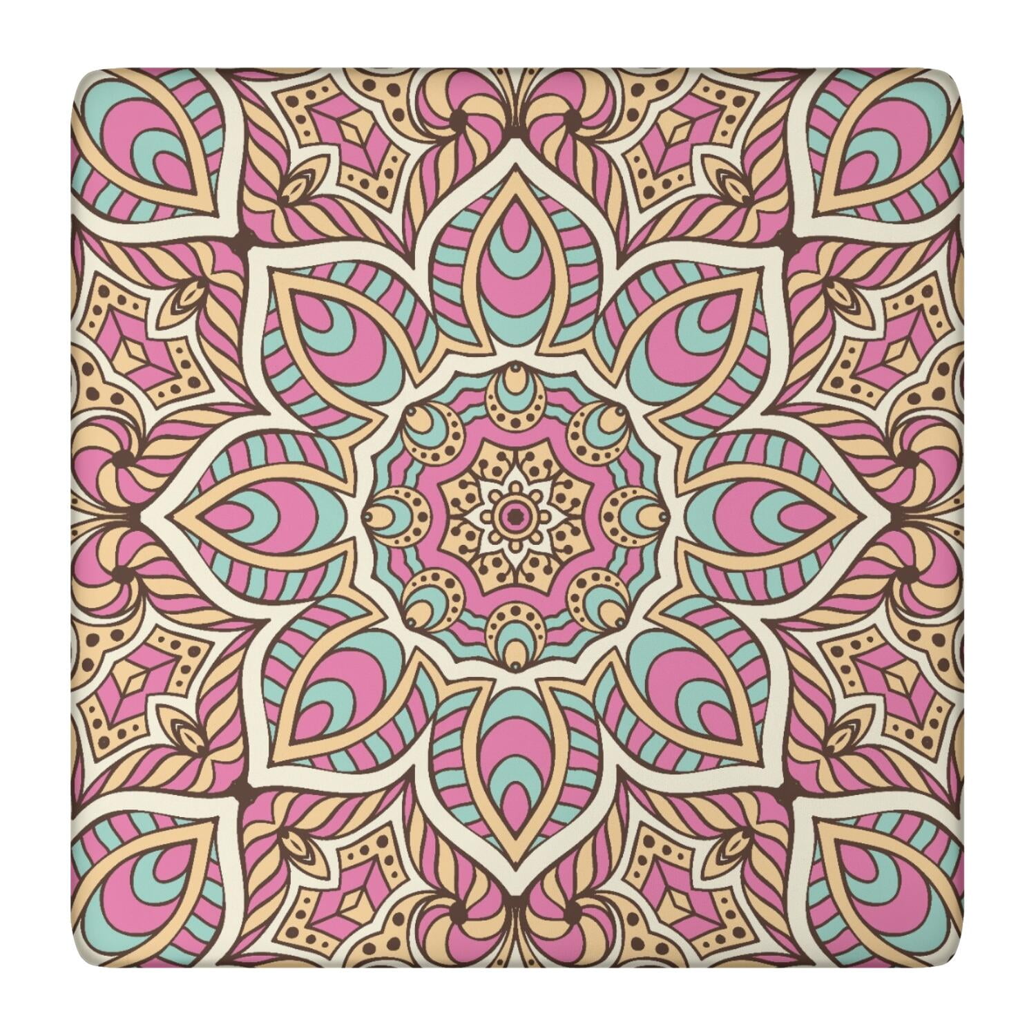 Boho Chic Square Tablecloth Waterproof with Daisy Print, Elastic Fitte ...