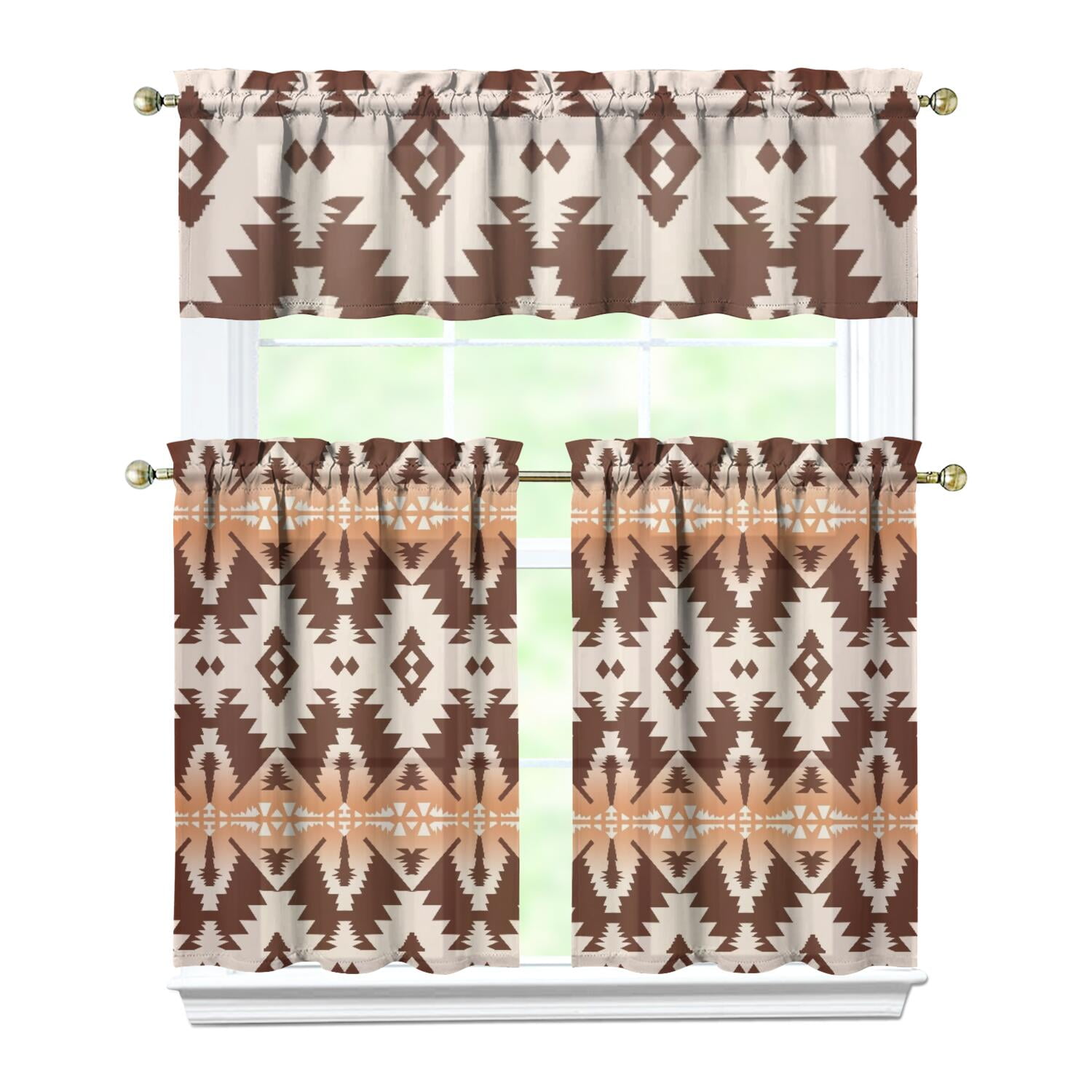 Boho Chic Tribal Kitchen Curtain Set Vintage Rustic Artistic Aesthetic ...